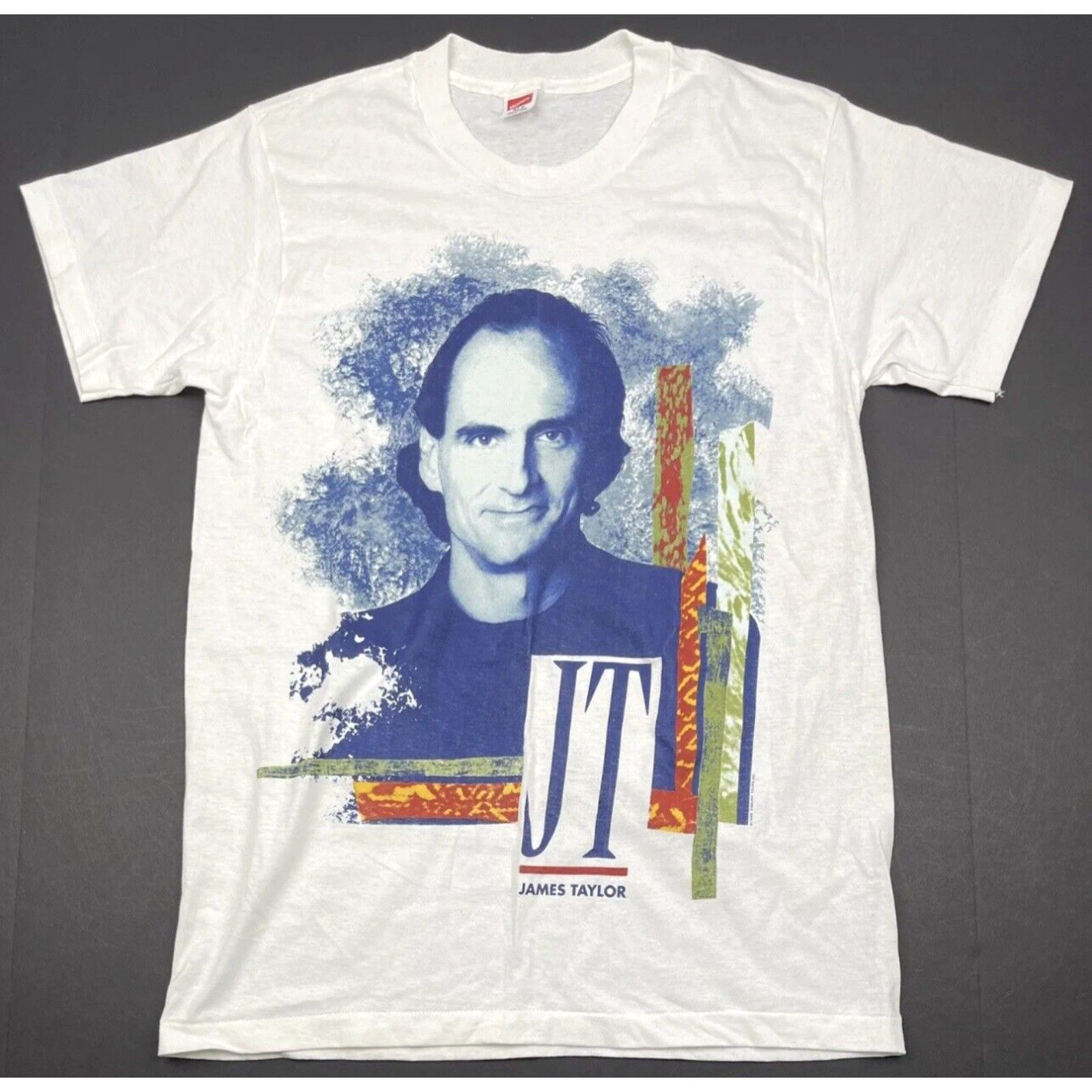 Hanes Vintage James Taylor T Shirt 80s JT Tour Band M Single Stitch USA ...
