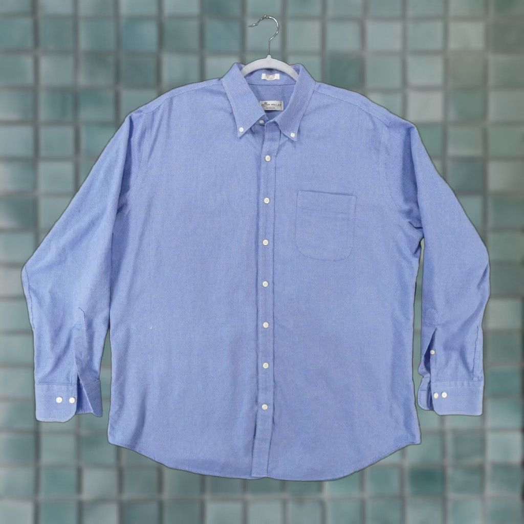 Peter Millar Peter Millar Nanoluxe Long Sleeve Button Up Shirt Mens Extra Large Blue Check | Grailed