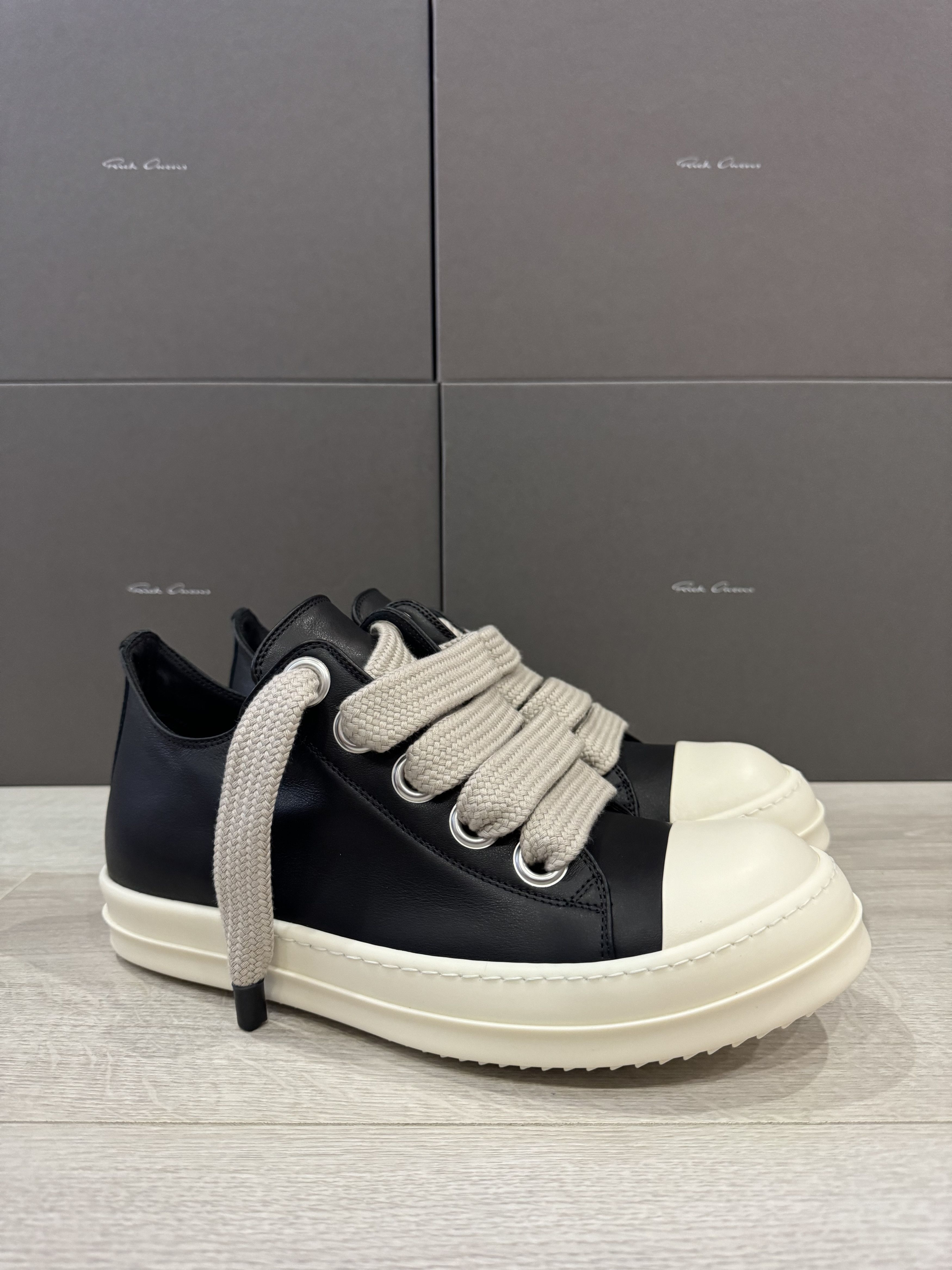 Rick Owens RICK OWENS RAMONE JUMBO LOW BLACK MILK PORTERVILLE | Grailed