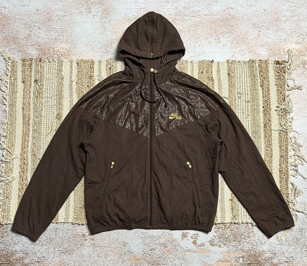 Nike × Nike ACG × Vintage Nike vintage brown Windrunner zip hoodie | Grailed