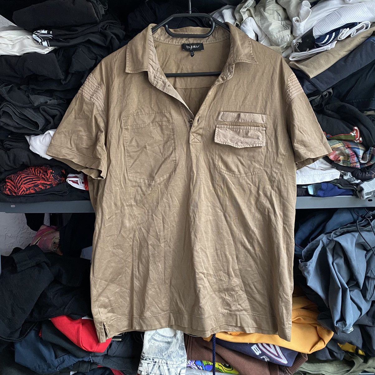 Byblos BYBLOS ITALY DESIGNER LUXURY BROWN POLO T SHIRT | Grailed