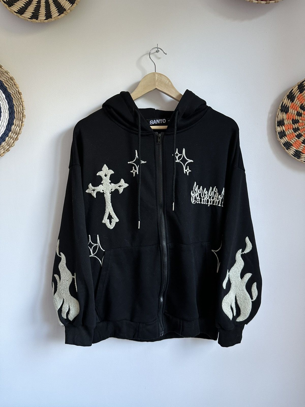 Vintage Drip rare Santo y2k zip hoodie like Chrome Hearts | Grailed