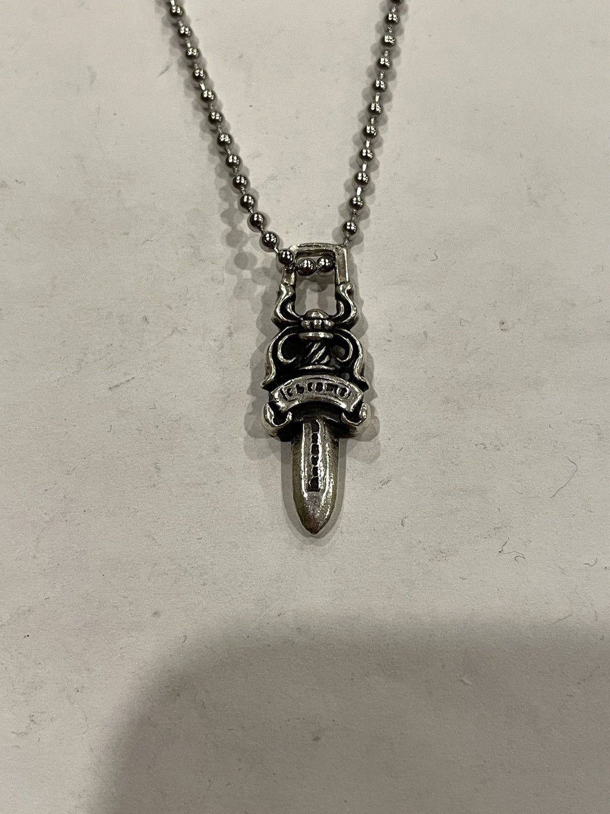 Chrome Hearts Chrome Hearts Dagger Zipper Pendant Ball Chain Necklace ...