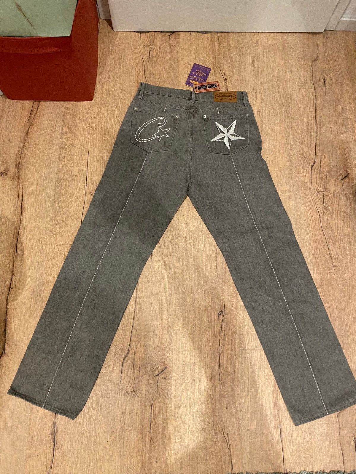 Corteiz Corteiz c Star grey denim jeans | Grailed