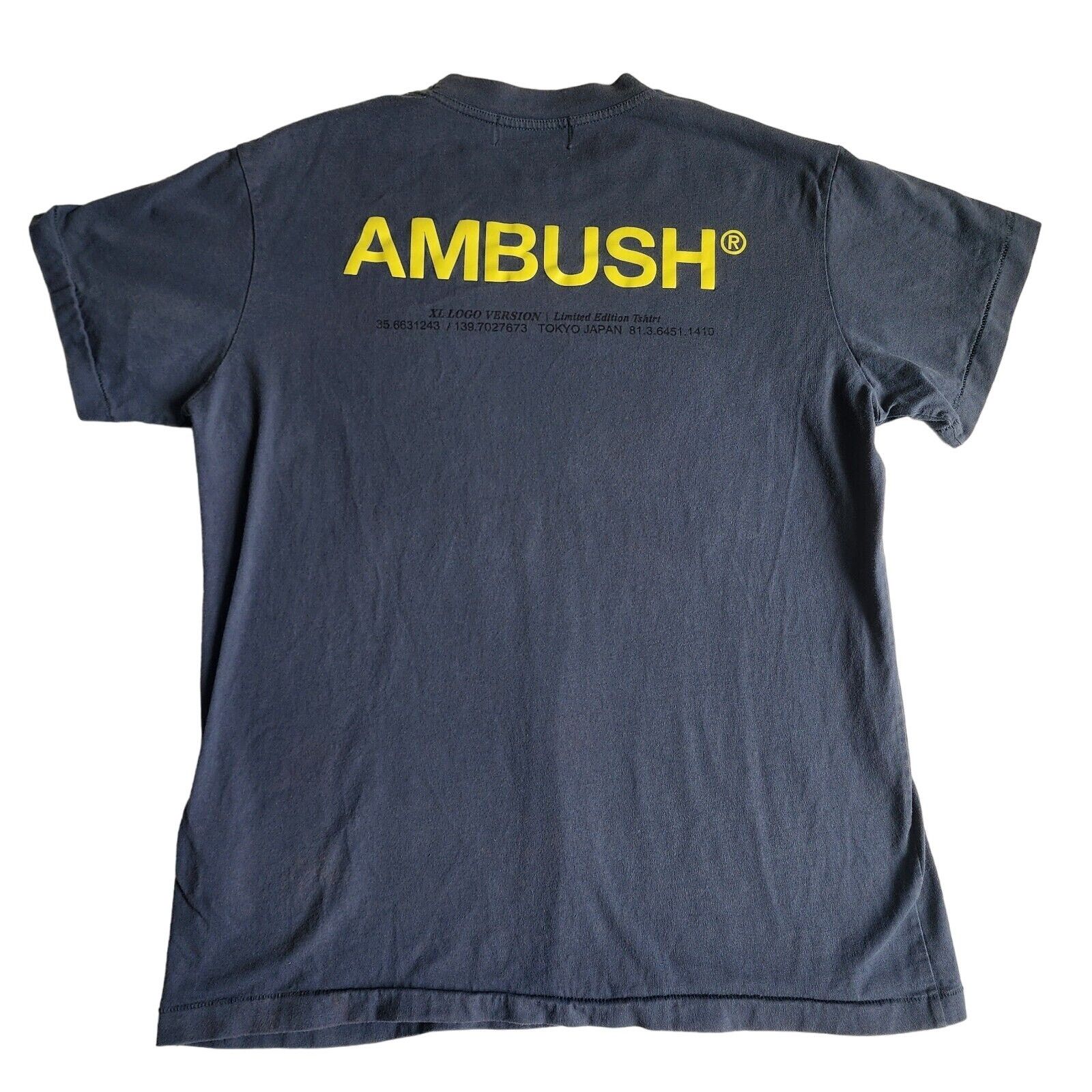 Ambush Design Ambush XL Logo T-shirt Dk Blue Rare Bold yellow Japan ...