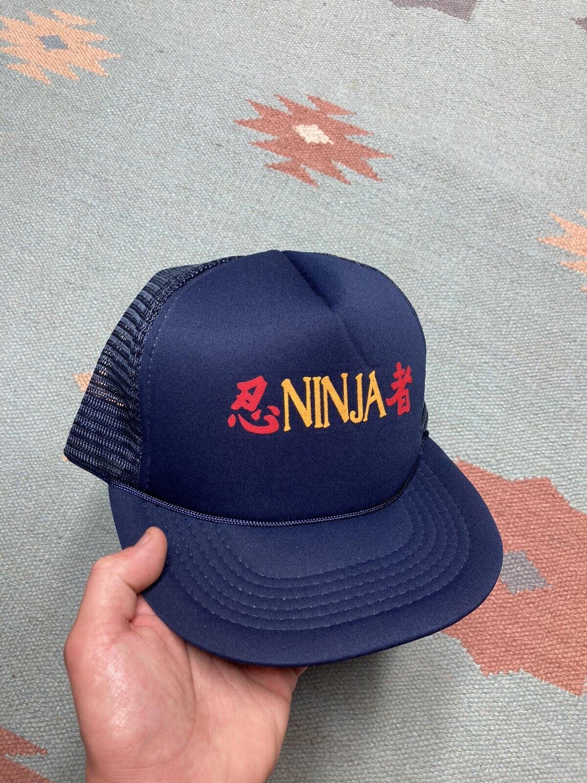 Vintage trucker hat ninja karate Asian Kawasaki 80s movie NOS | Grailed