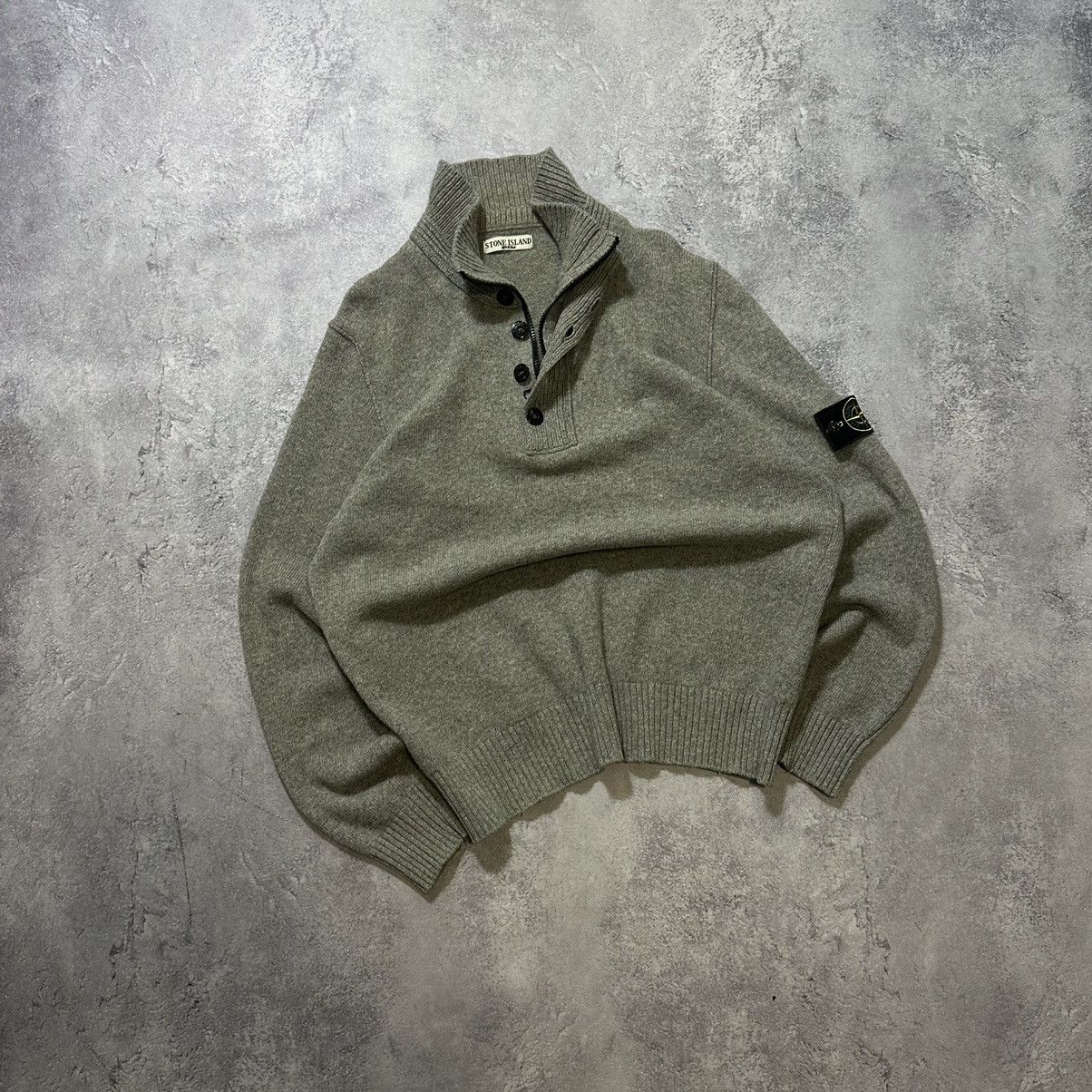Massimo Osti × Stone Island × Vintage RARE Vintage Stone Island Knitwear Half Zip Sweater | Grailed
