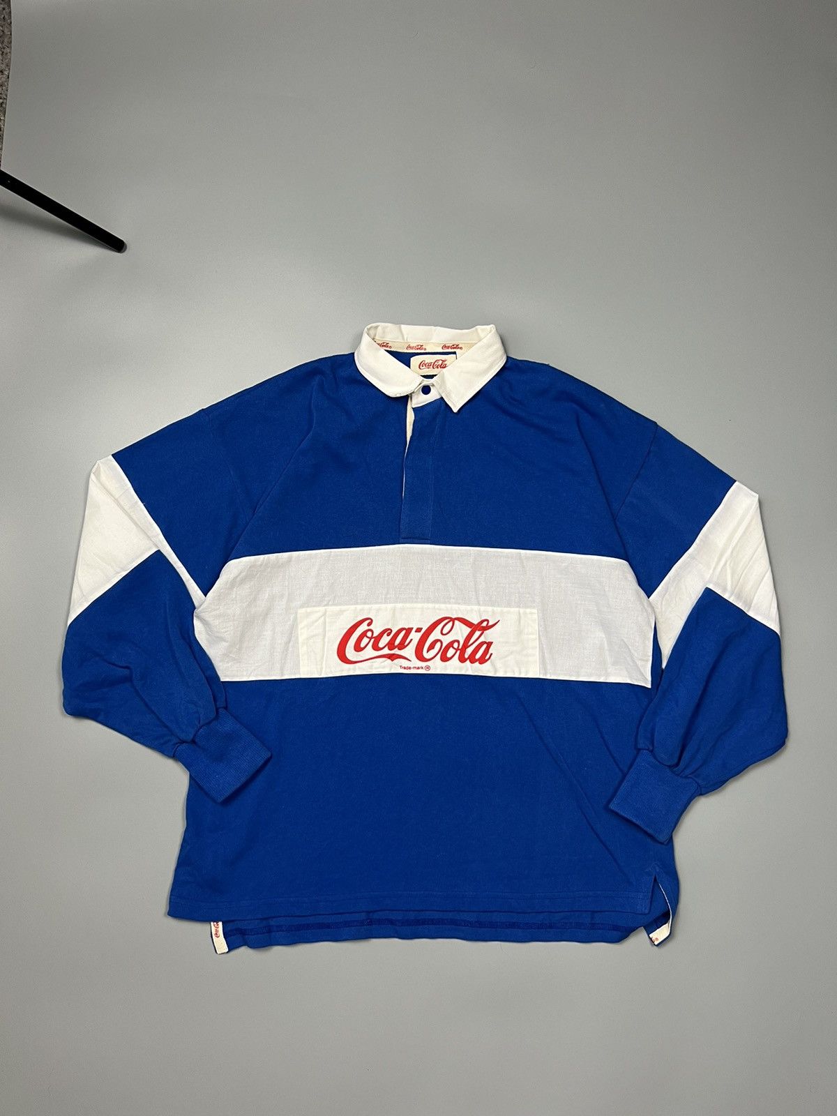 Coca Cola × Vintage Coca Cola 80s 90s Vintage Striped Rugby Shirt Long ...
