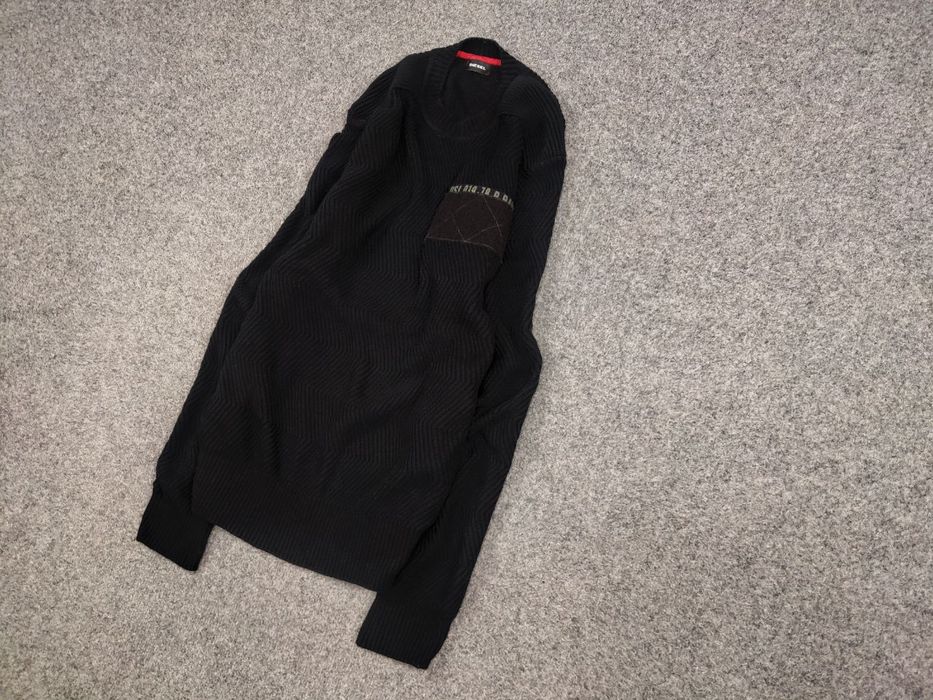 Diesel Diesel Black Structural knit Logo Sweater | Grailed
