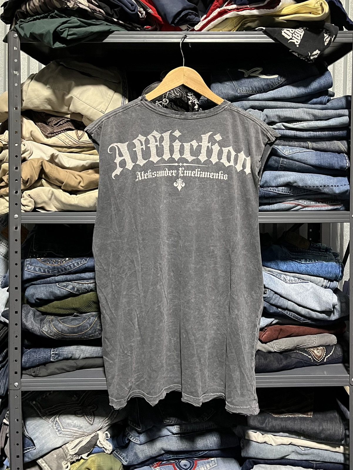 Affliction × Tapout × Vintage CRAZY Y2K AFFLICTION GRUNGE SKULL WINGS ...