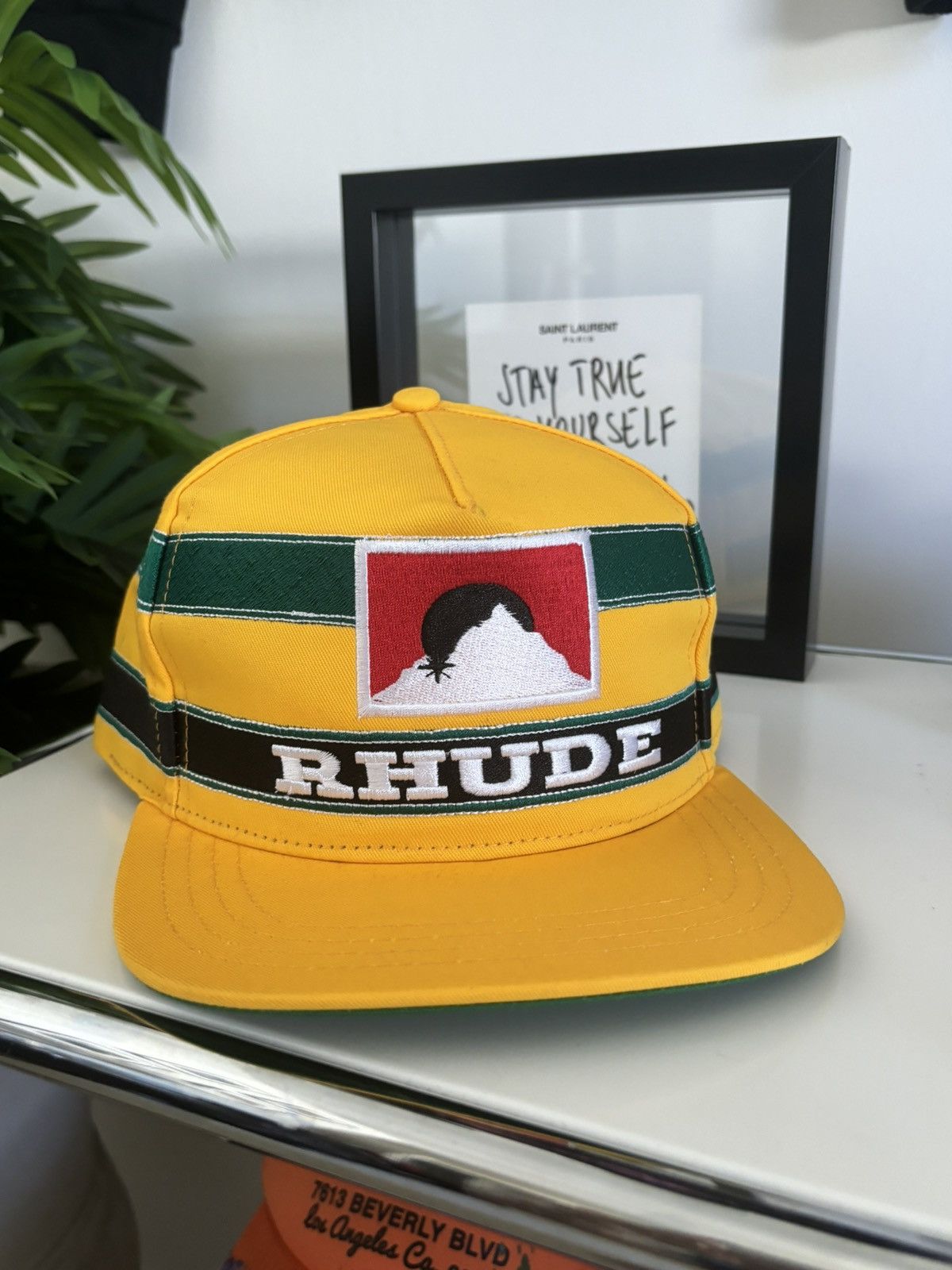 Rhude RHUDE “YELLOW AYRTON SKI MOUNTAIN” HAT | Grailed