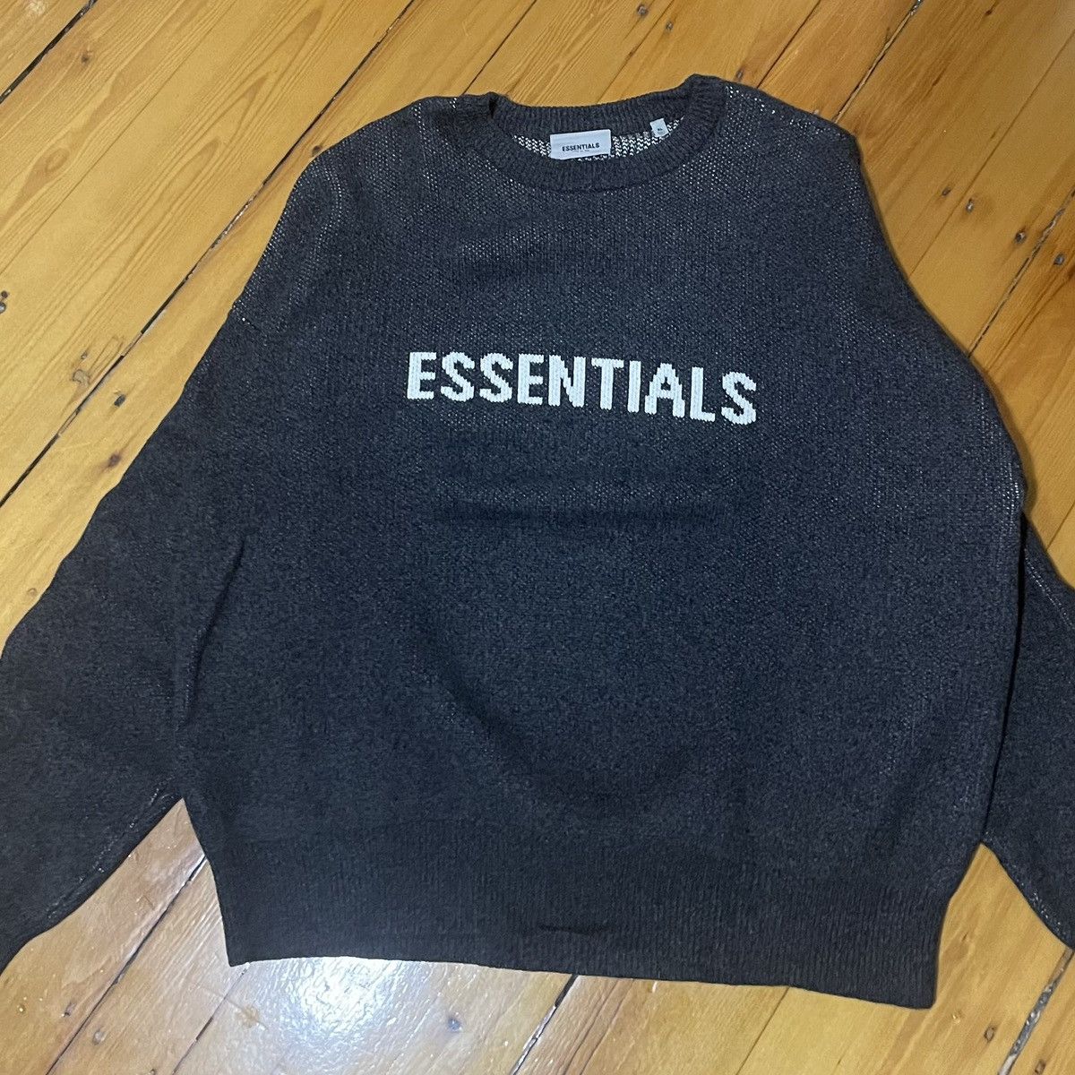 Essentials × Fear of God ESSENTIALS Knit Sweater Black | Grailed