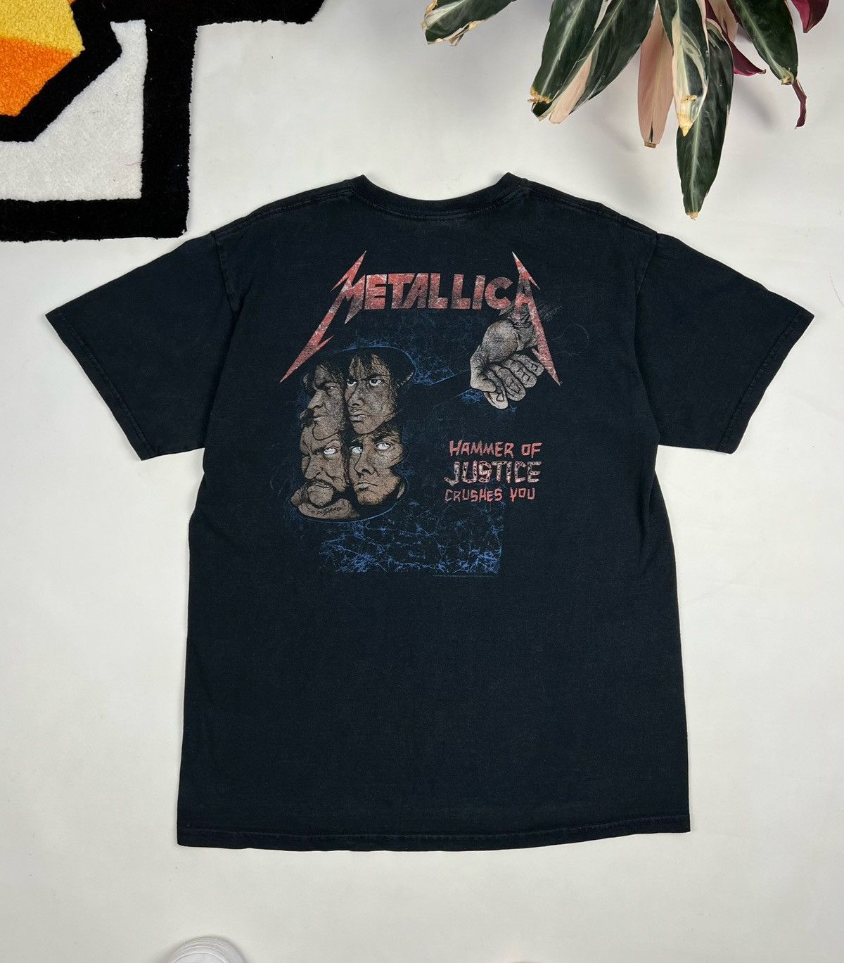 Vintage Metallica "and justice for all" Faded Band Tee Faded Black ...