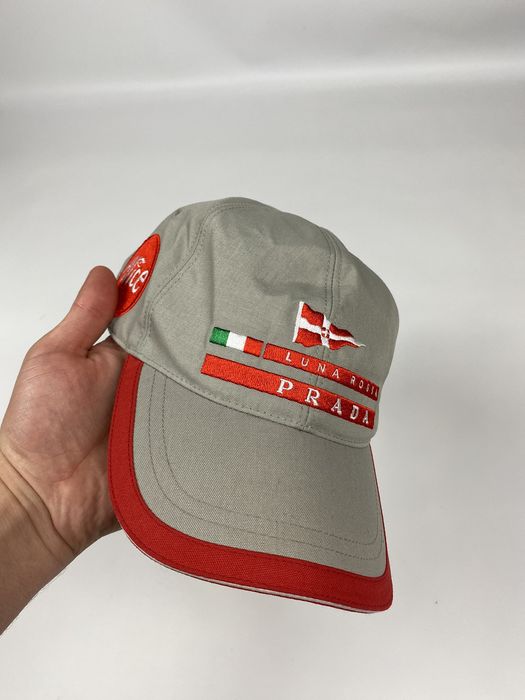 Vintage Vintage Prada Luna Rossa TIM Alice Luxury Gray Hat Cap Y2k | Grailed