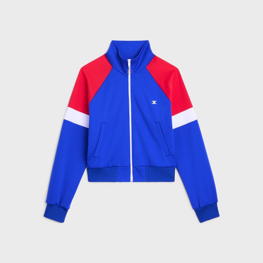 Celine o1loc1c1124 Tracksuit Jacket in Blue/Red/Off White | Grailed