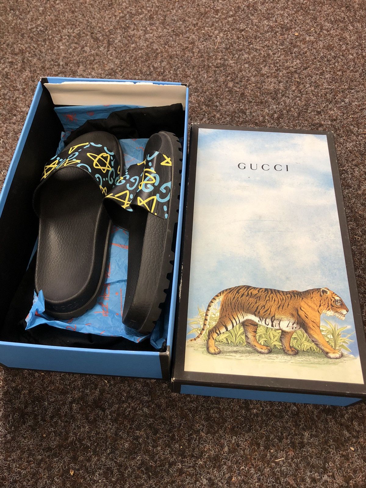 Gucci Gucci ghost red slides | Grailed