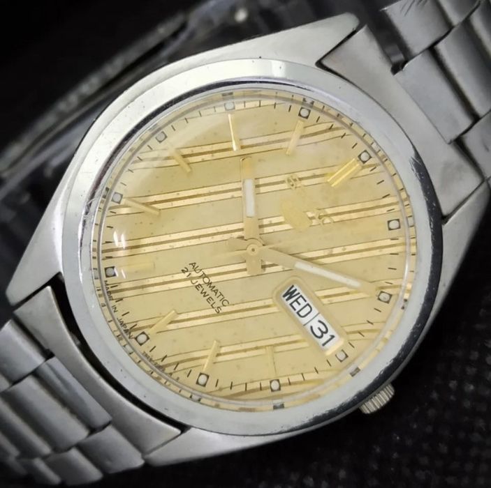 Vintage Vintage 1971 Seiko 5 Automatic Silver Watch Gold Face | Grailed