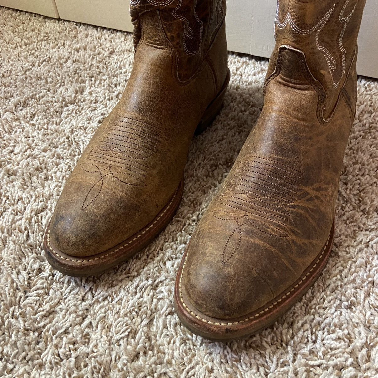 Made In Usa Double H Work Western Brown Leather Cowboy Boots DH1552 AG7 ...