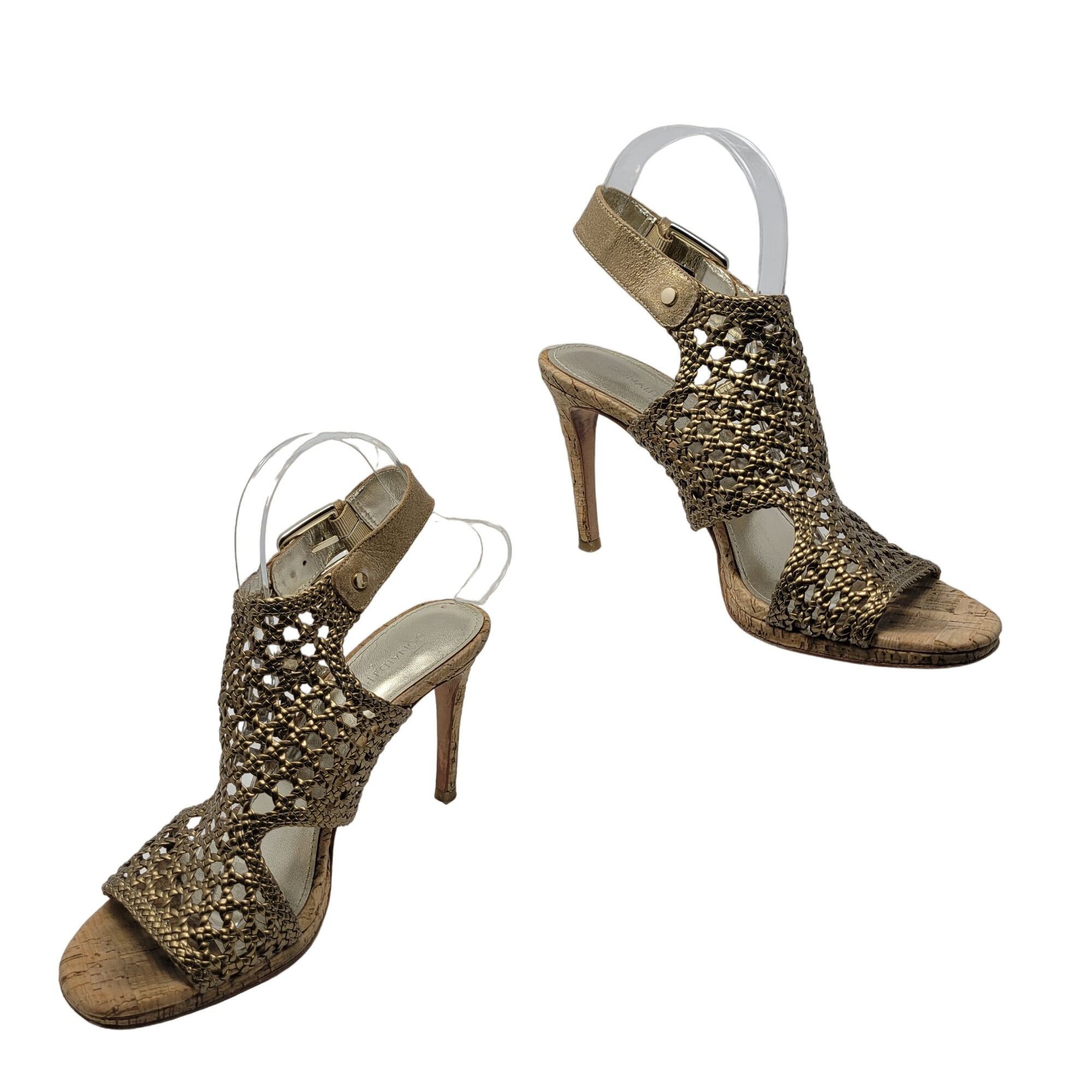 Donald J. Pliner Sania Leather Stiletto Slingback Sandal 8 Metallic Gold | Grailed