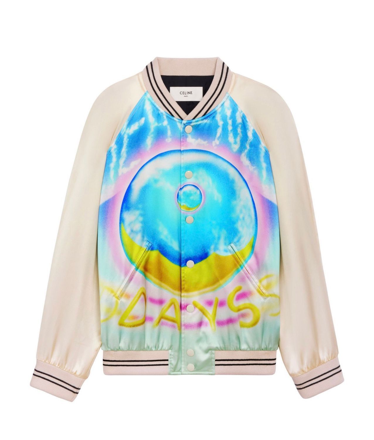 Celine x Marcelo Lavin Heavenly Days Print Satin Teddy Jacket | Grailed