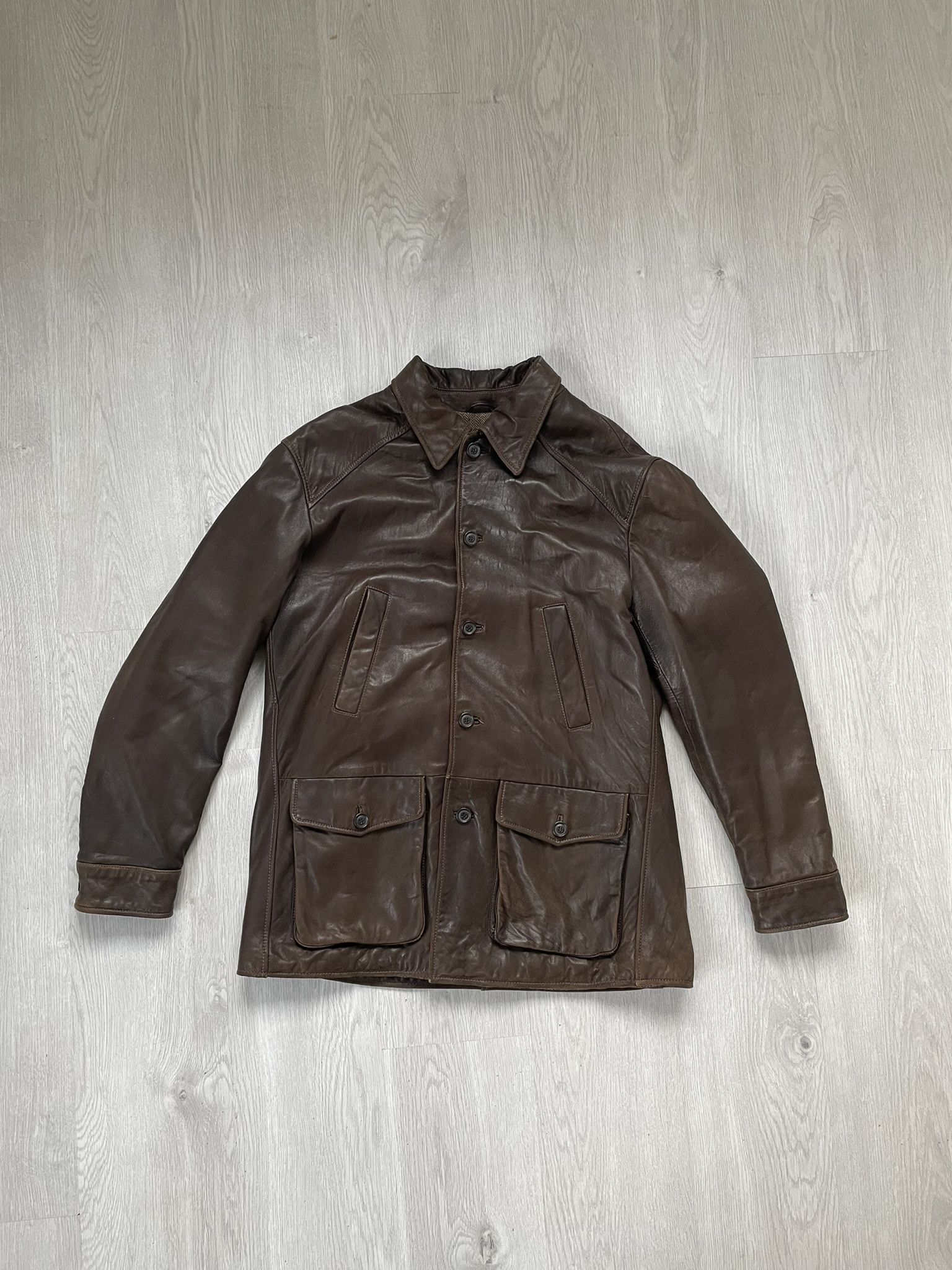 Leather × Leather Jacket × Vintage Vintage Aberdeen Leather Jacket ...