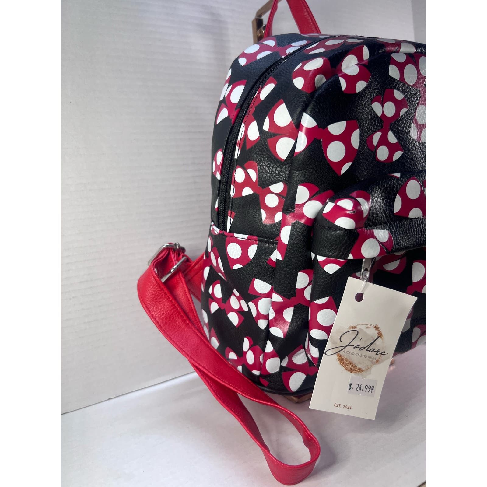 Disney Disney Minnie Backpack Featuring Black/White & Red Bows Kids ...