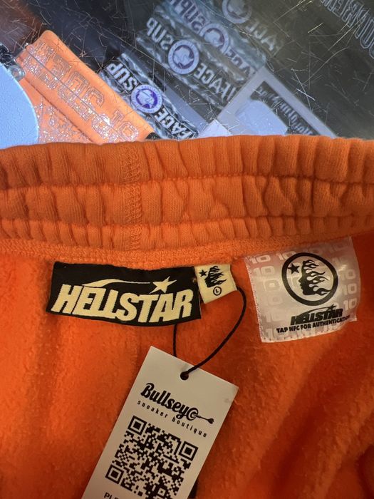 HELLSTAR Hellstar Fire Orange Dye Flare Bottom Sweatpants | Grailed