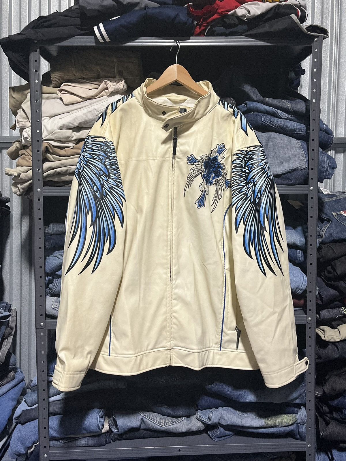Vintage CRAZY VINTAGE Y2K AFFLICTION STYLE JACKET WINGS GRUNGE | Grailed