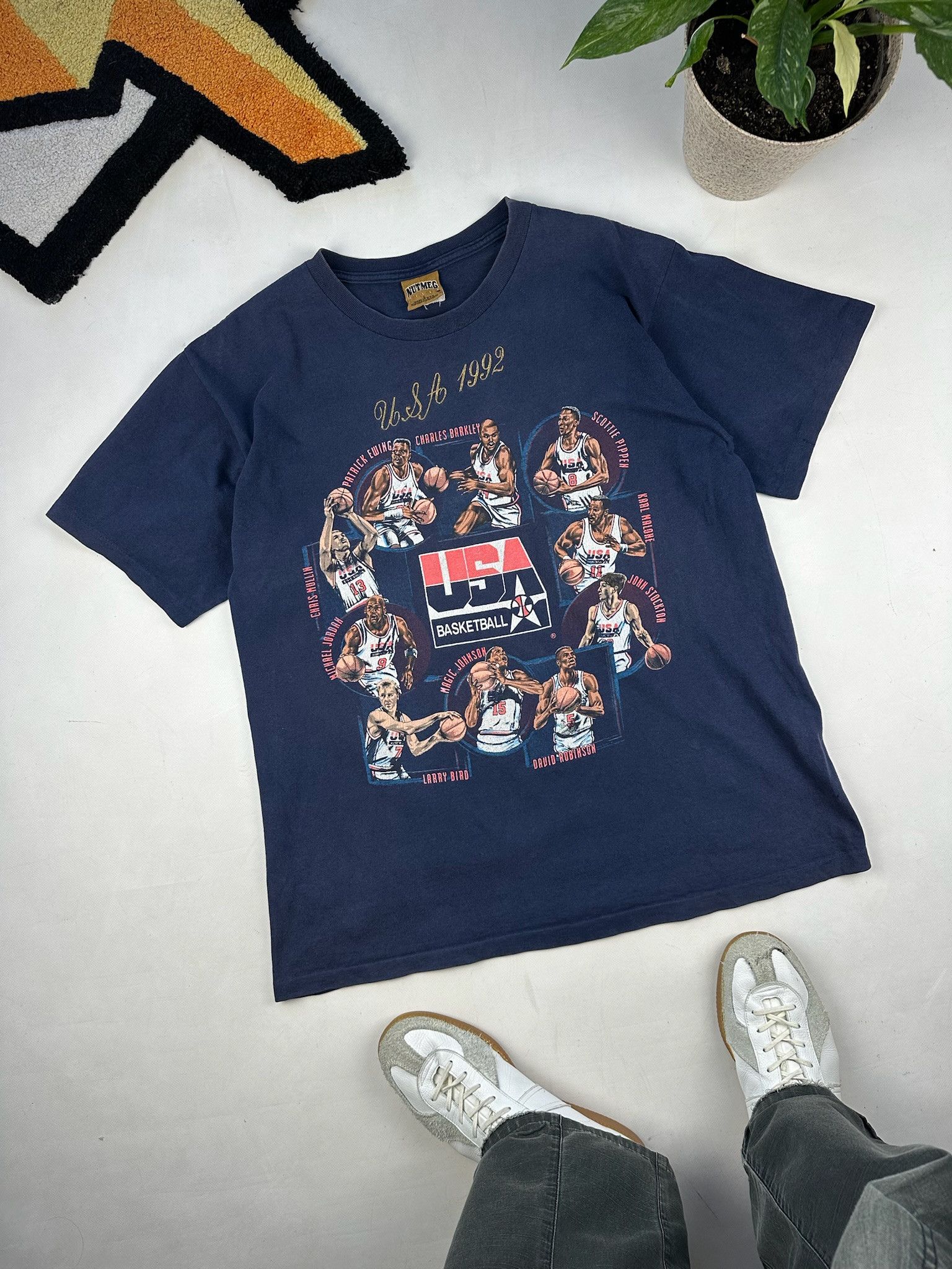 Nutmeg × Rap Tees Vintage Dream Team USA Basketball 1992 jordan pippen ...
