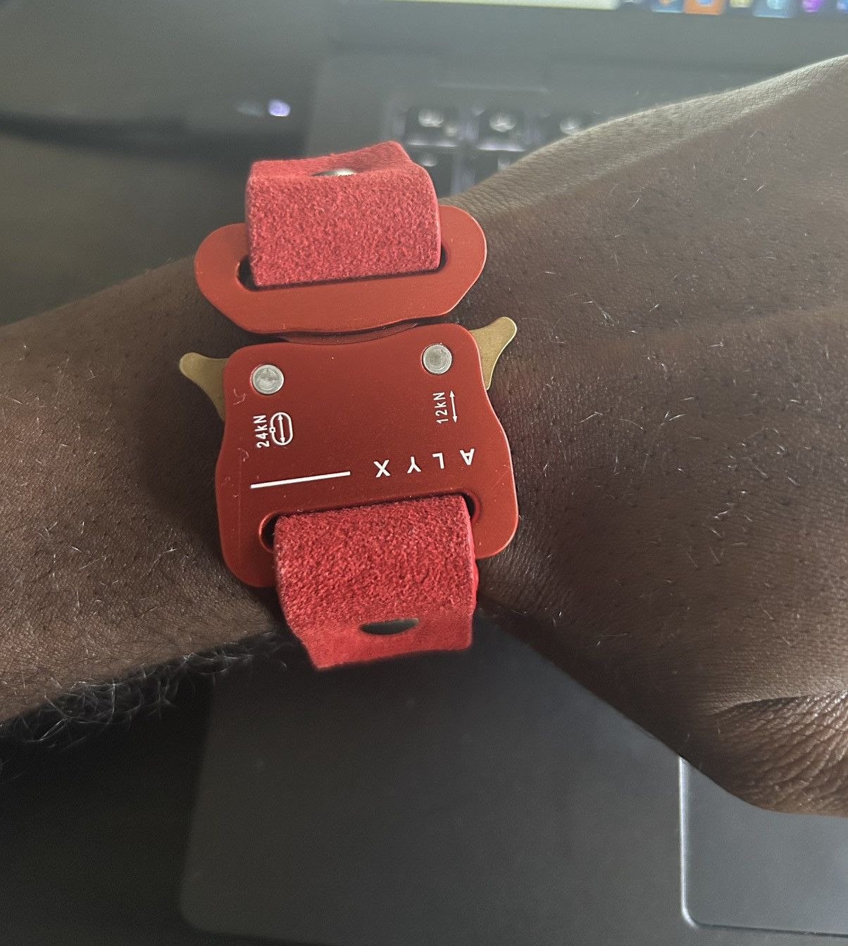 1017 ALYX 9SM × Alyx Alyx Studio Red Buckle Bracelet | Grailed
