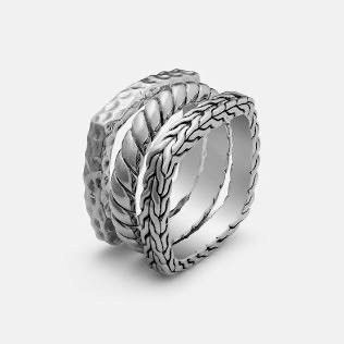 Sterling Silver Clocks and Colors Tierce Set of 3 Rings (Size 11) | Grailed