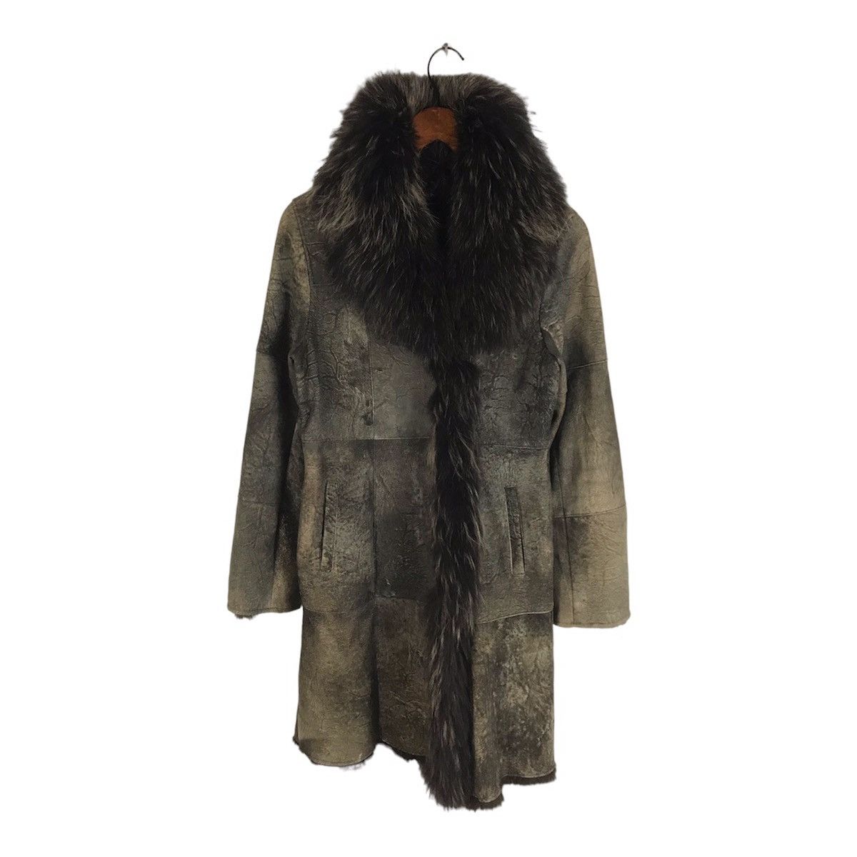 Sagafurs 🔥Sold🔥Vtg Japanese Real Raccoon Fur Rabbit Skin Leather Coat ...