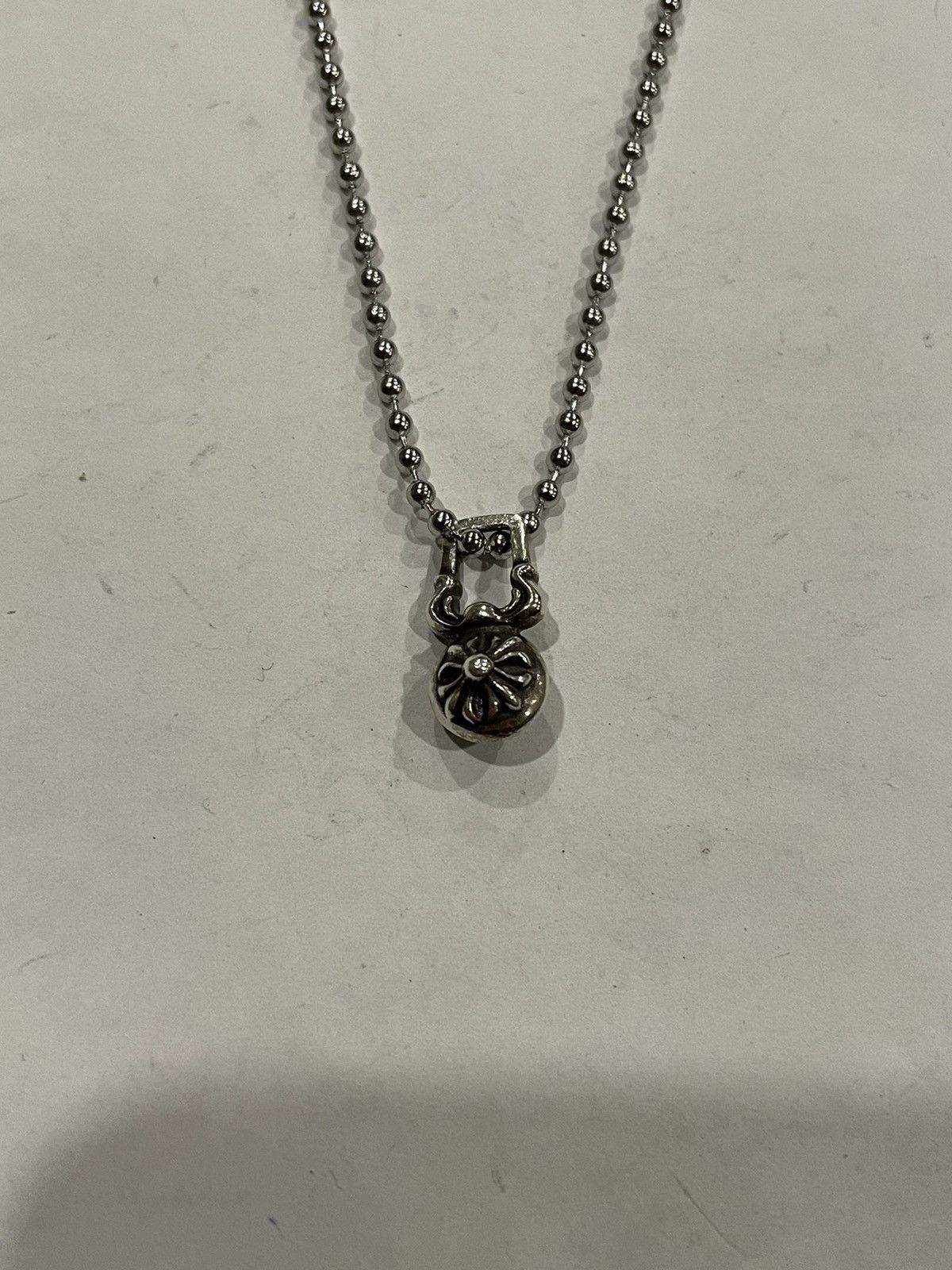 Chrome Hearts RARE Chrome Hearts Cross Ball Pendant Silver Chain ...