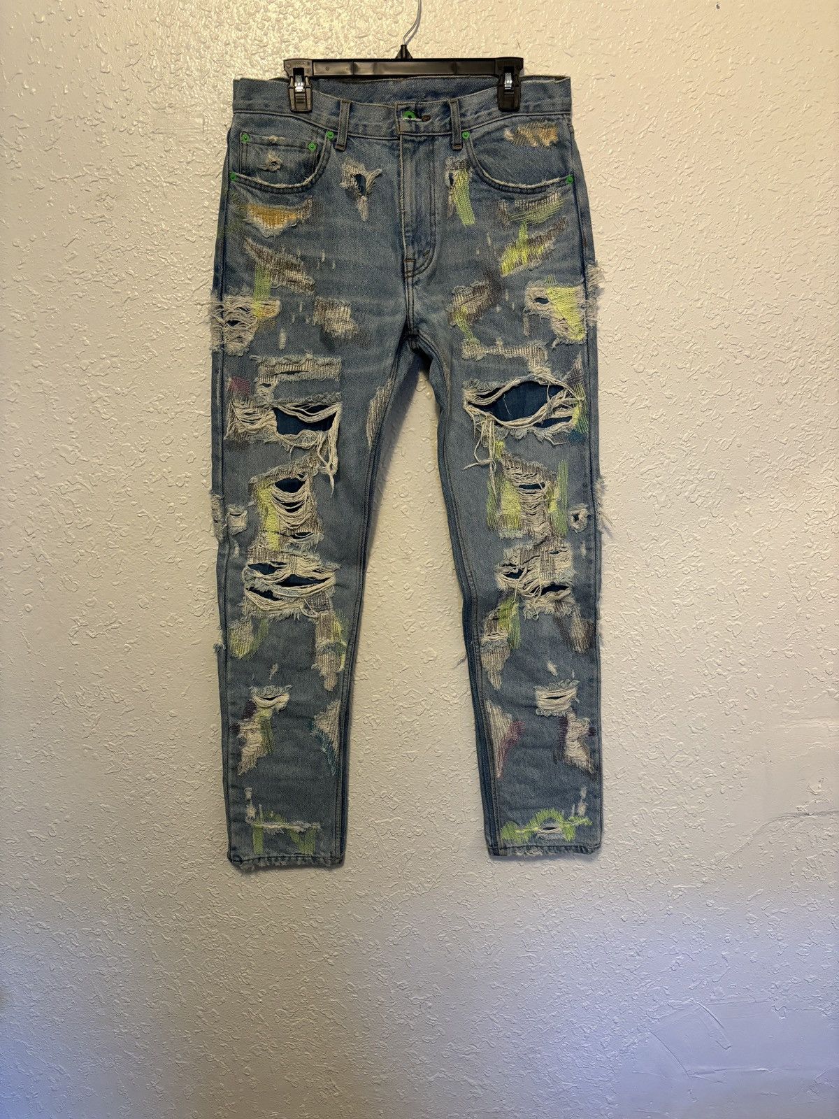 Vlone Endless Denim Distressed | Grailed