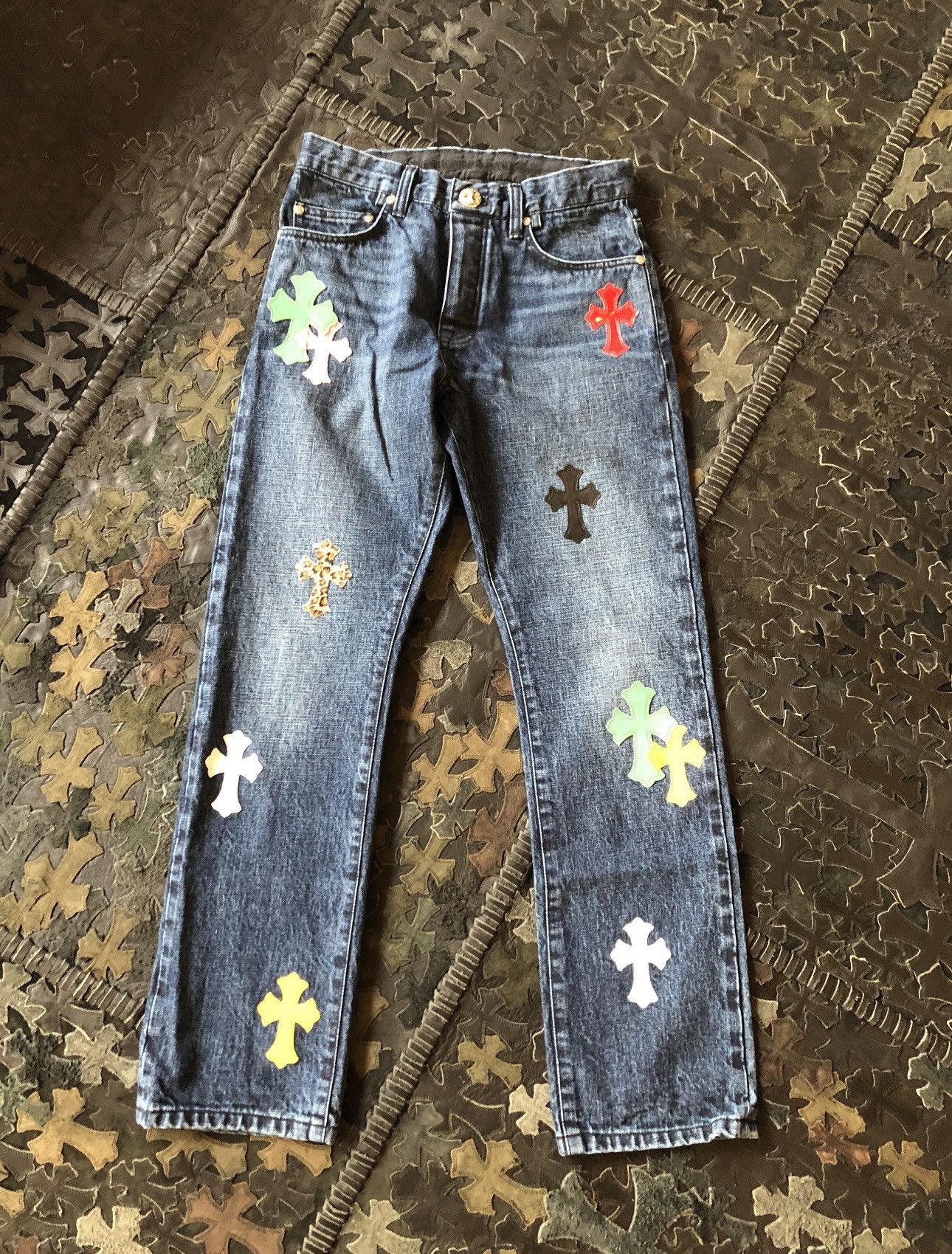 Chrome Hearts Custom Cross patch denim 1/1 special order | Grailed