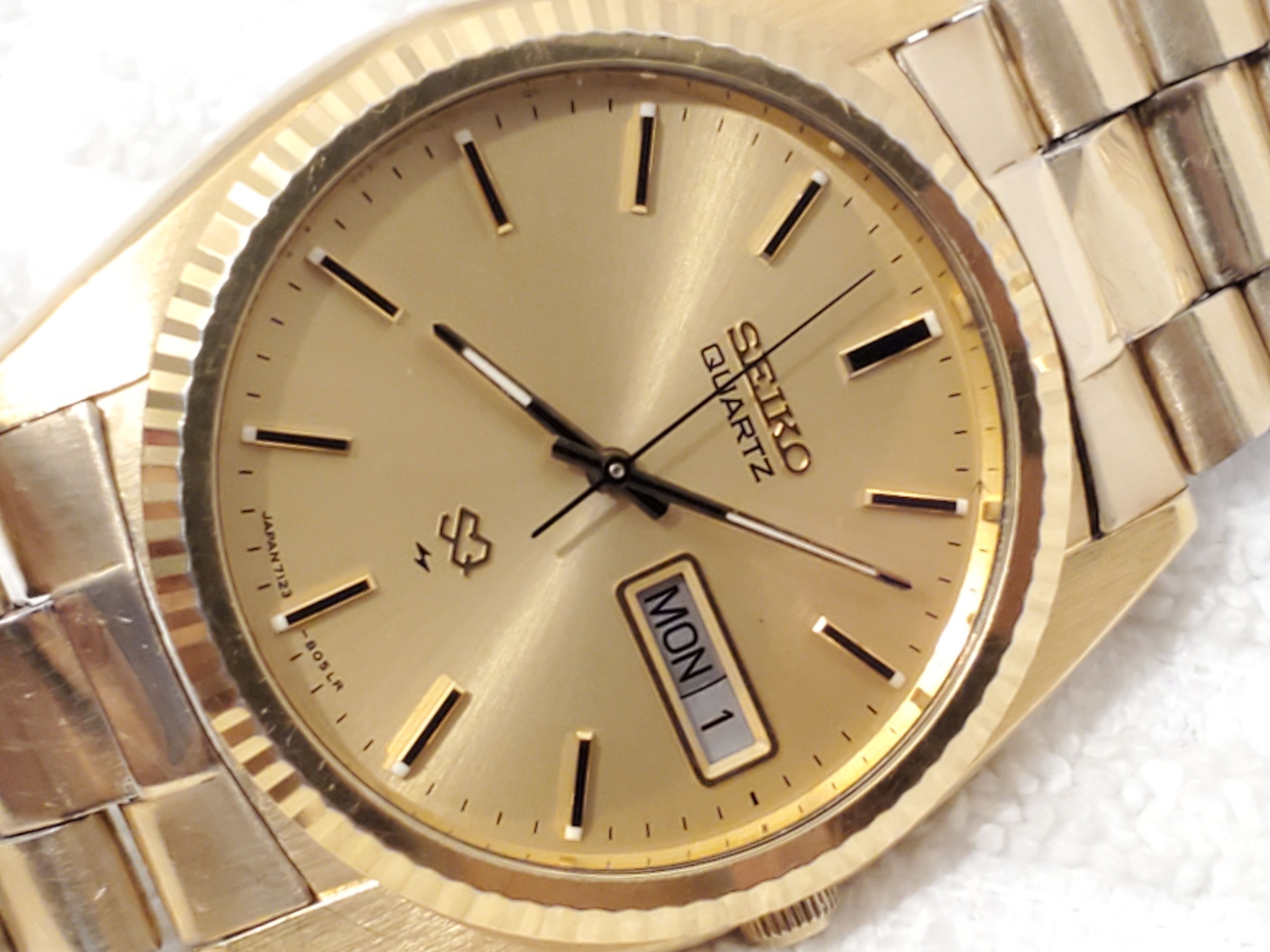 Seiko Vintage Seiko SQ Day Date Mens Quartz Watch Stainless Steel | Grailed