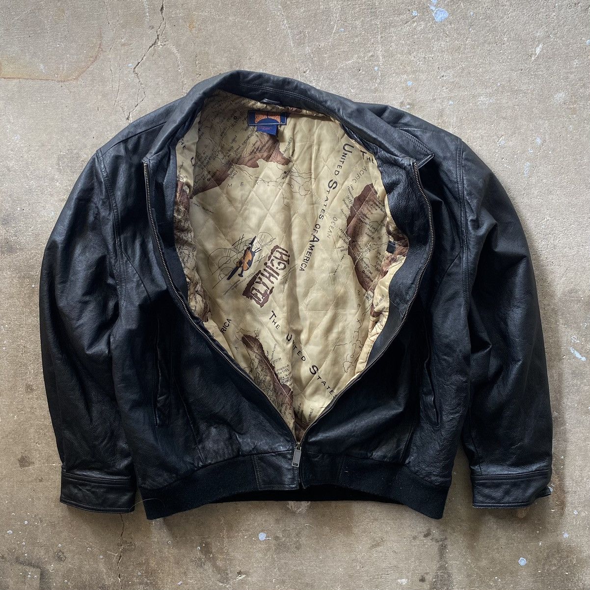 Bomber Jacket × Leather Jacket × Vintage Black Leather Flight Pilot ...