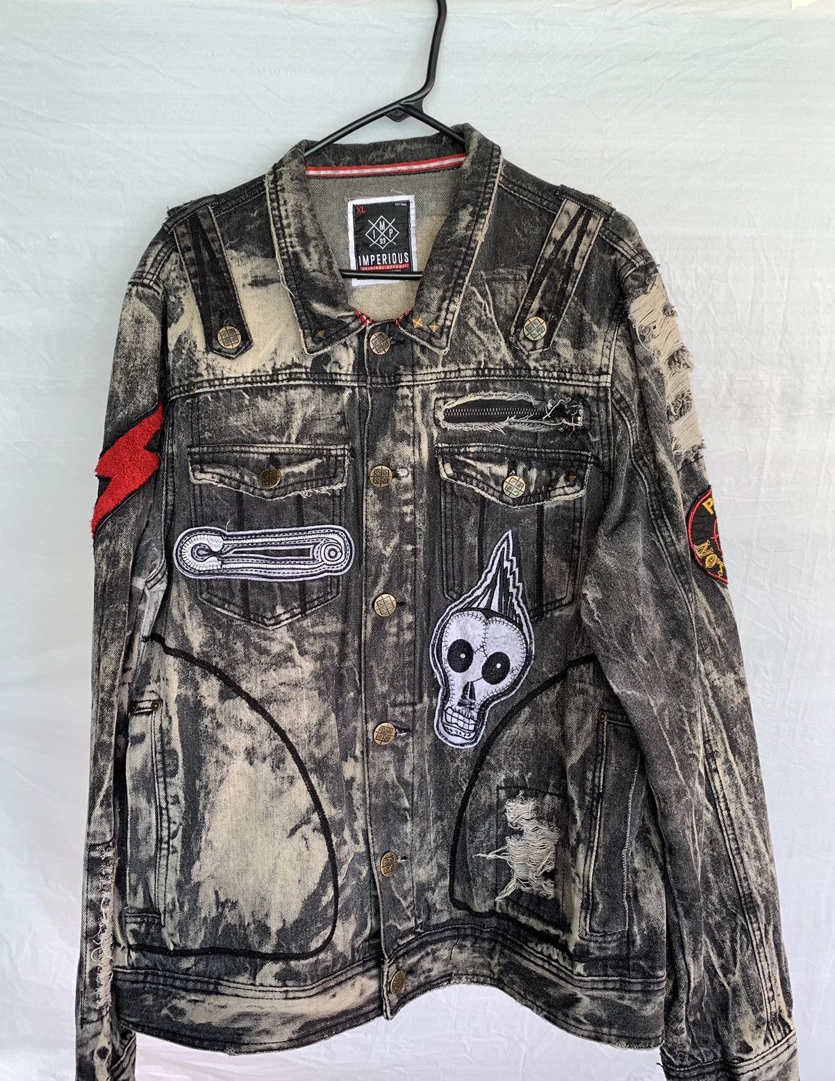 Imperious × Vintage Imperious Punker Denim Jacket w/ Patches Size XL ...