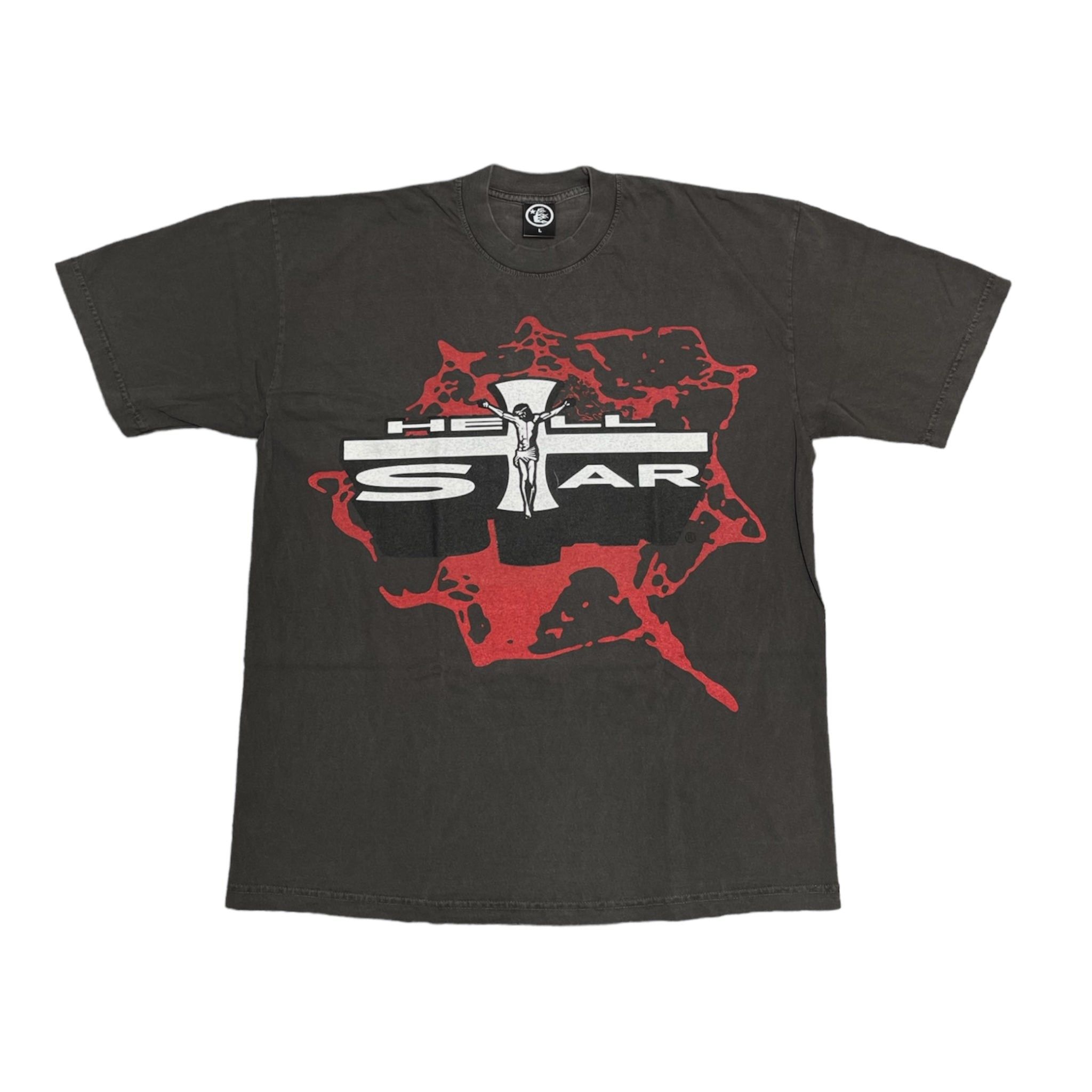 HELLSTAR Jesus Emblem Short Sleeve Tee Shirt Vintage Black | Grailed