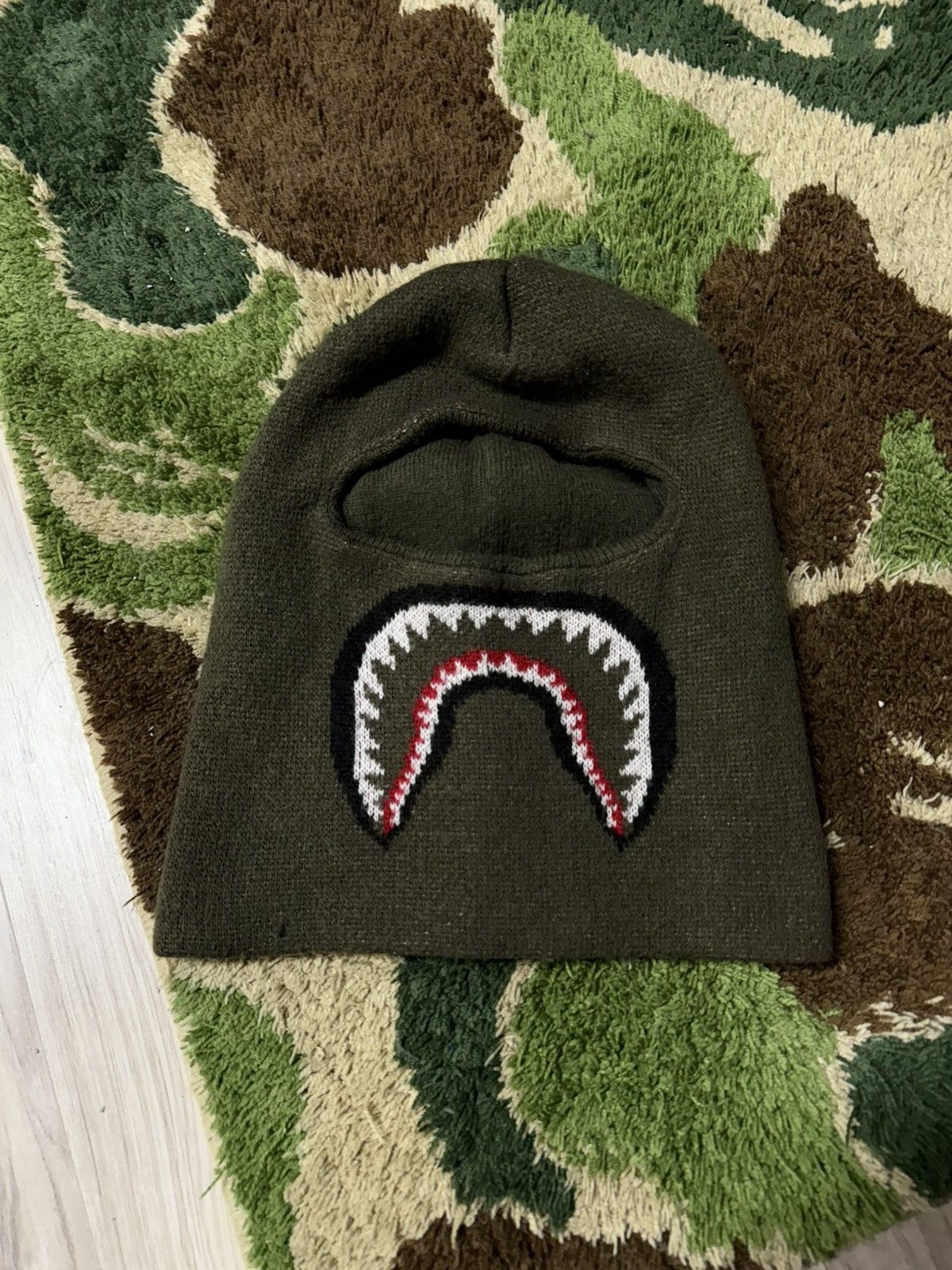 Bape A Bathing Ape Green Ski Mask Bape Shark Balaclava | Grailed