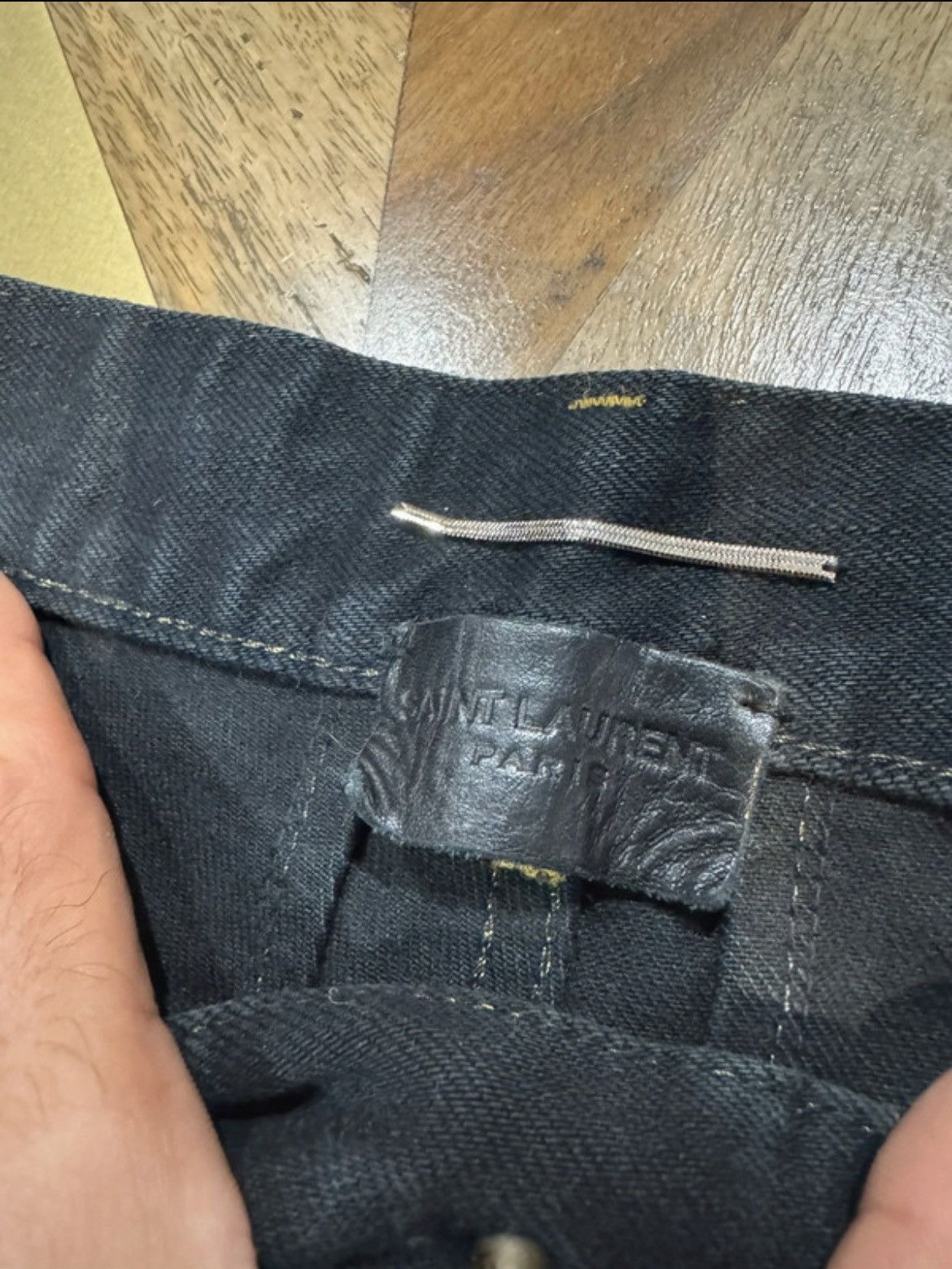 Hedi Slimane × Saint Laurent Paris SLP FW15 Oil Stained Crash Coated ...