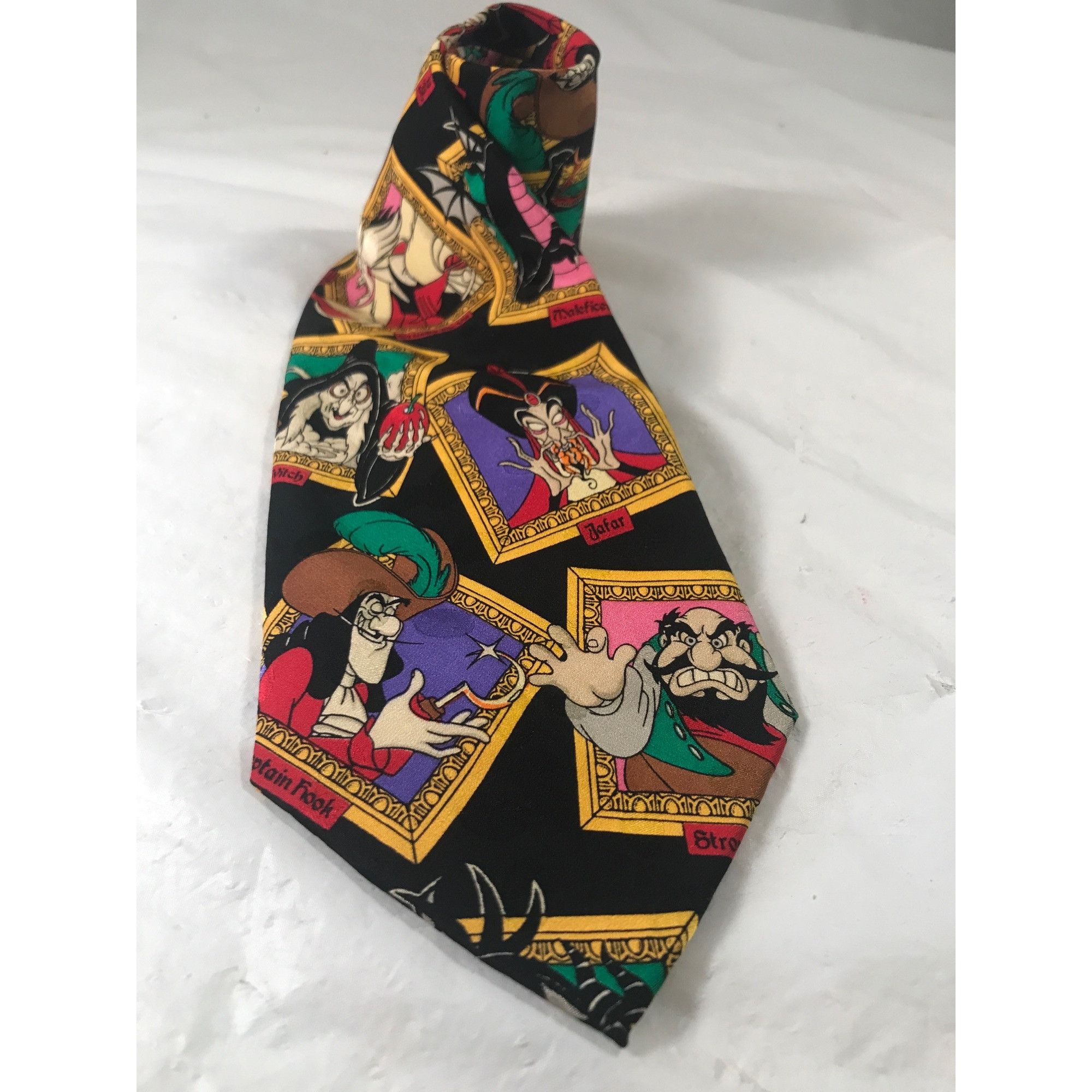 Disney The Disney Store Cartoon Villains Multi Colored Silk Tie | Grailed