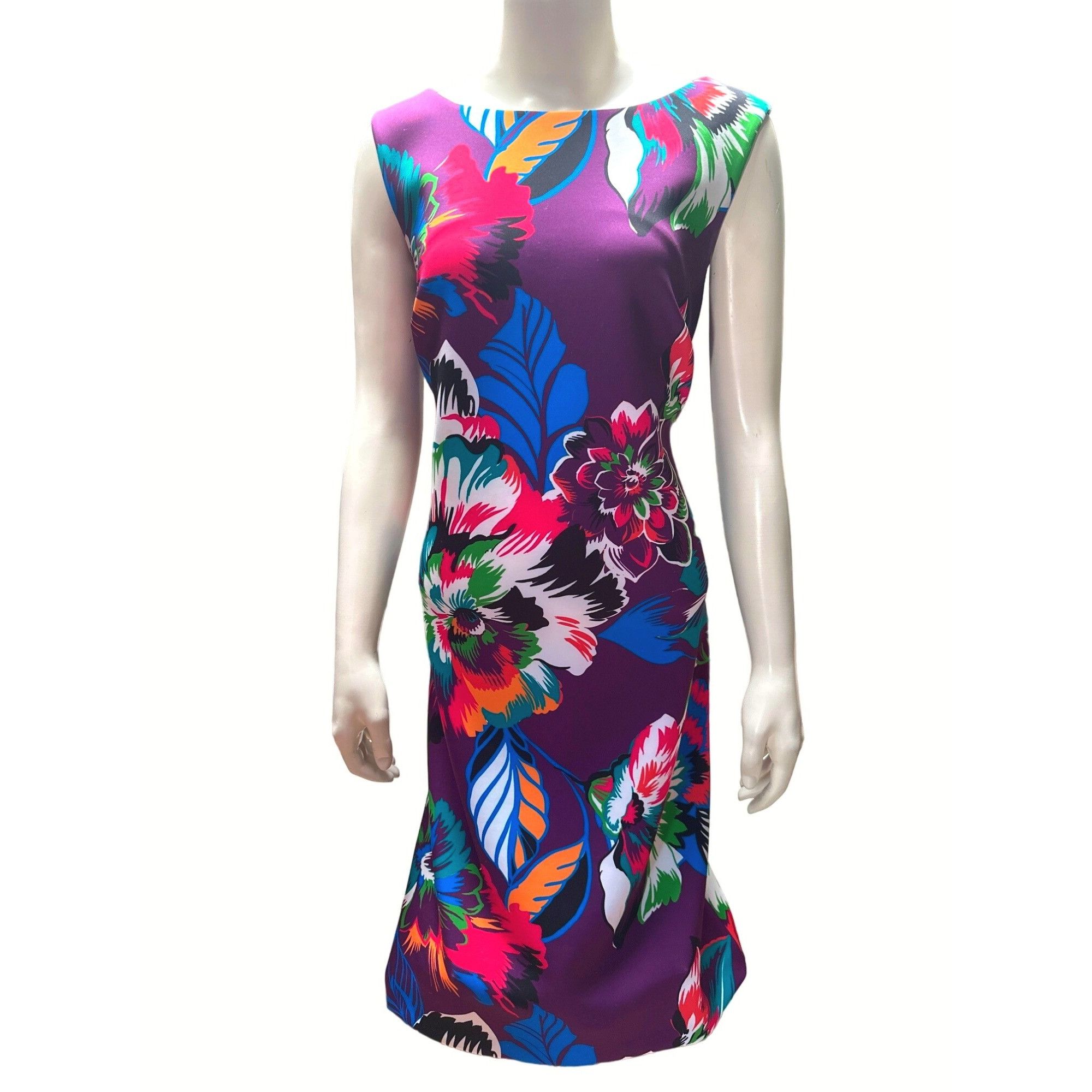Calvin Klein Womens Floral Sleeveless Dress Size 14