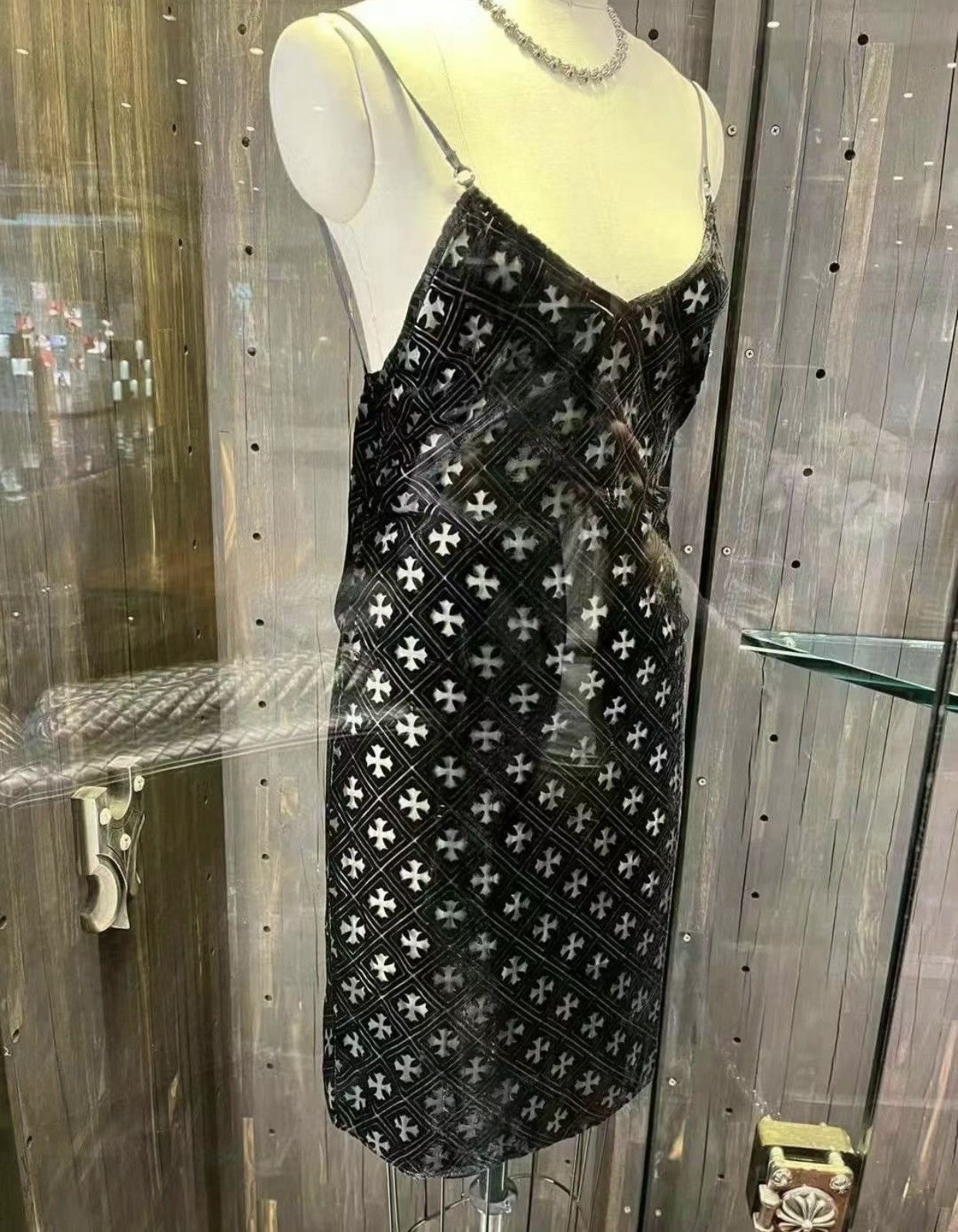 Chrome Hearts 🔥Chrome Hearts Black Velvet Burnout Dress🔥 | Grailed