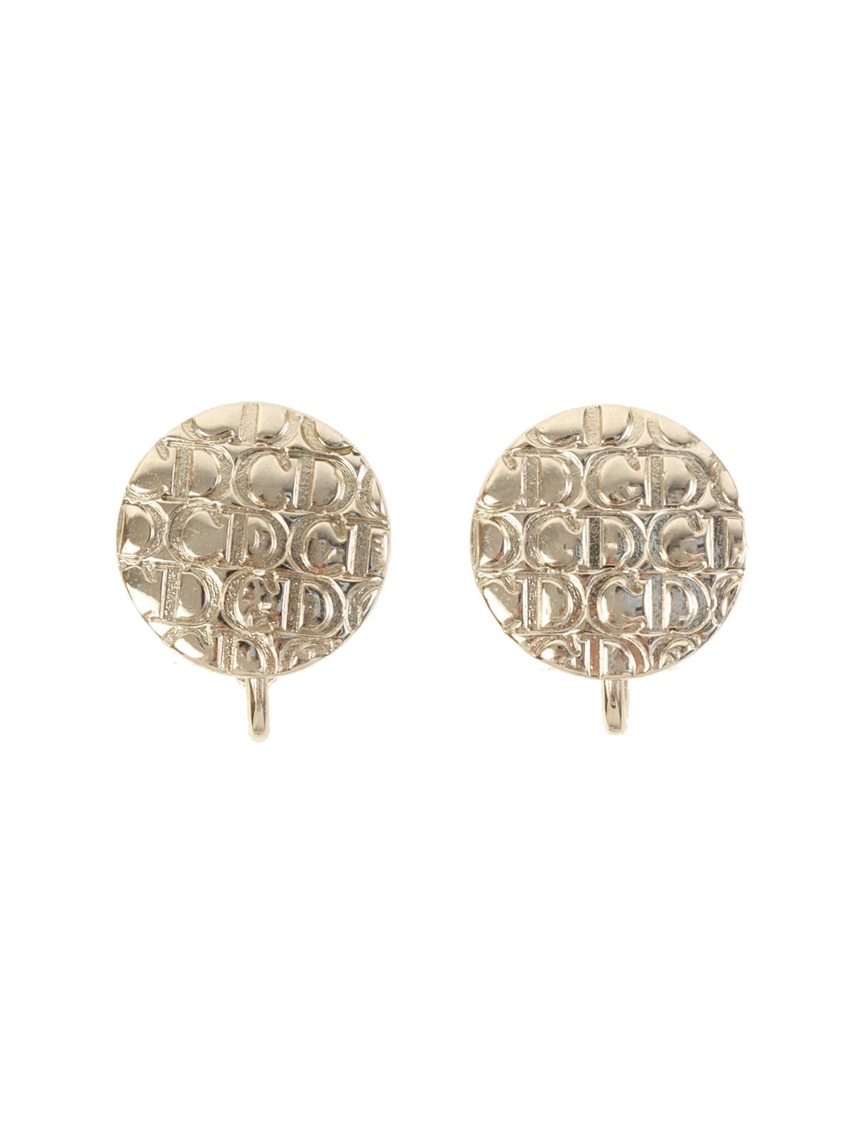 Dior DIOR Round Logo Earrings Silver | Grailed