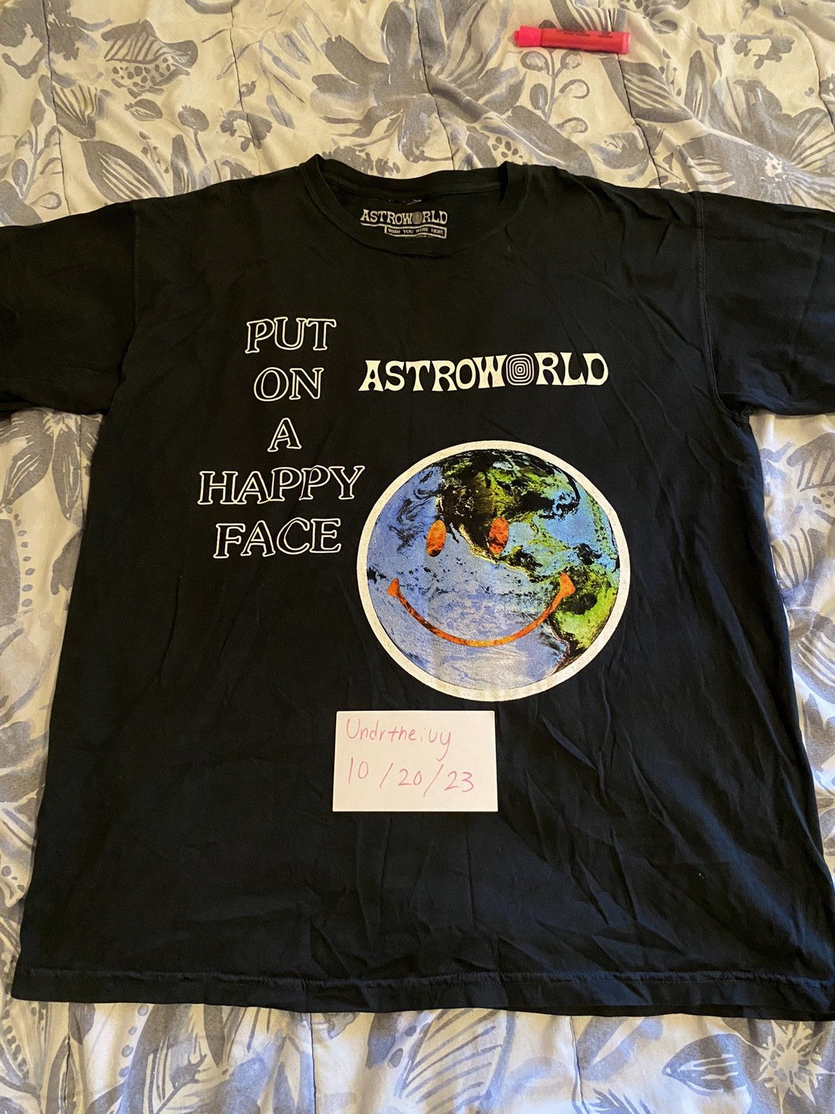 Travis Scott Travis Scott Astroworld Put On A Happy Face Tee | Grailed