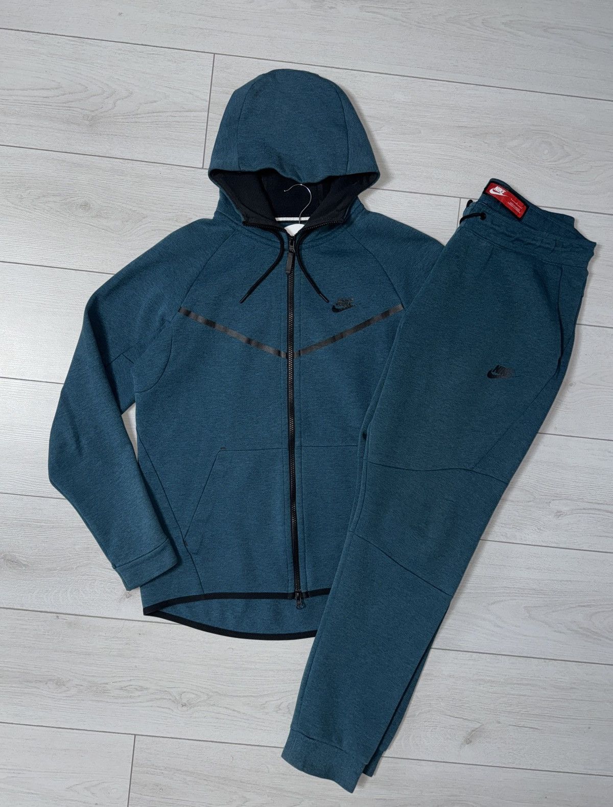 Vintage Nike Tech fleece drill tracksuit size M/L green logo | Grailed