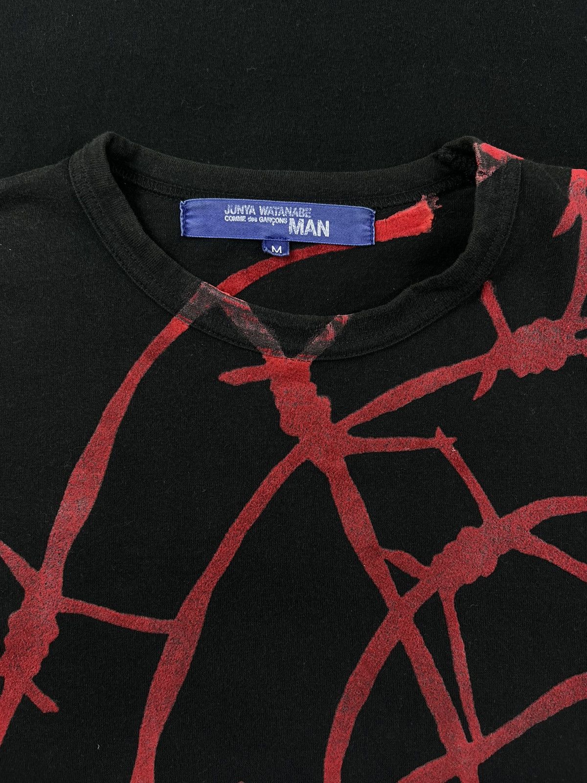 Junya Watanabe SS04 Junya Watanabe Barbed Wire Print Tshirt Red | Grailed