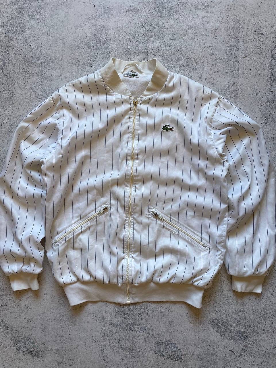 Lacoste × Streetwear × Vintage VINTAGE Lacoste stripped bomber jacket ...