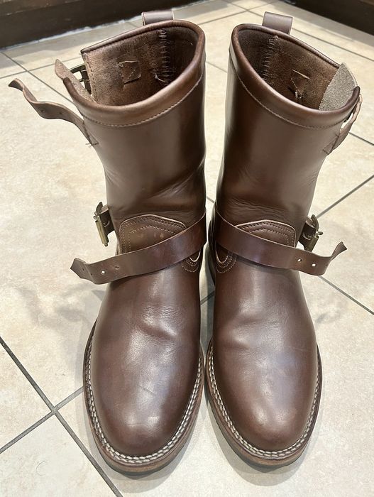 Viberg Viberg Brown HorseHide 9” Engineer Boots, used 4 times | Grailed